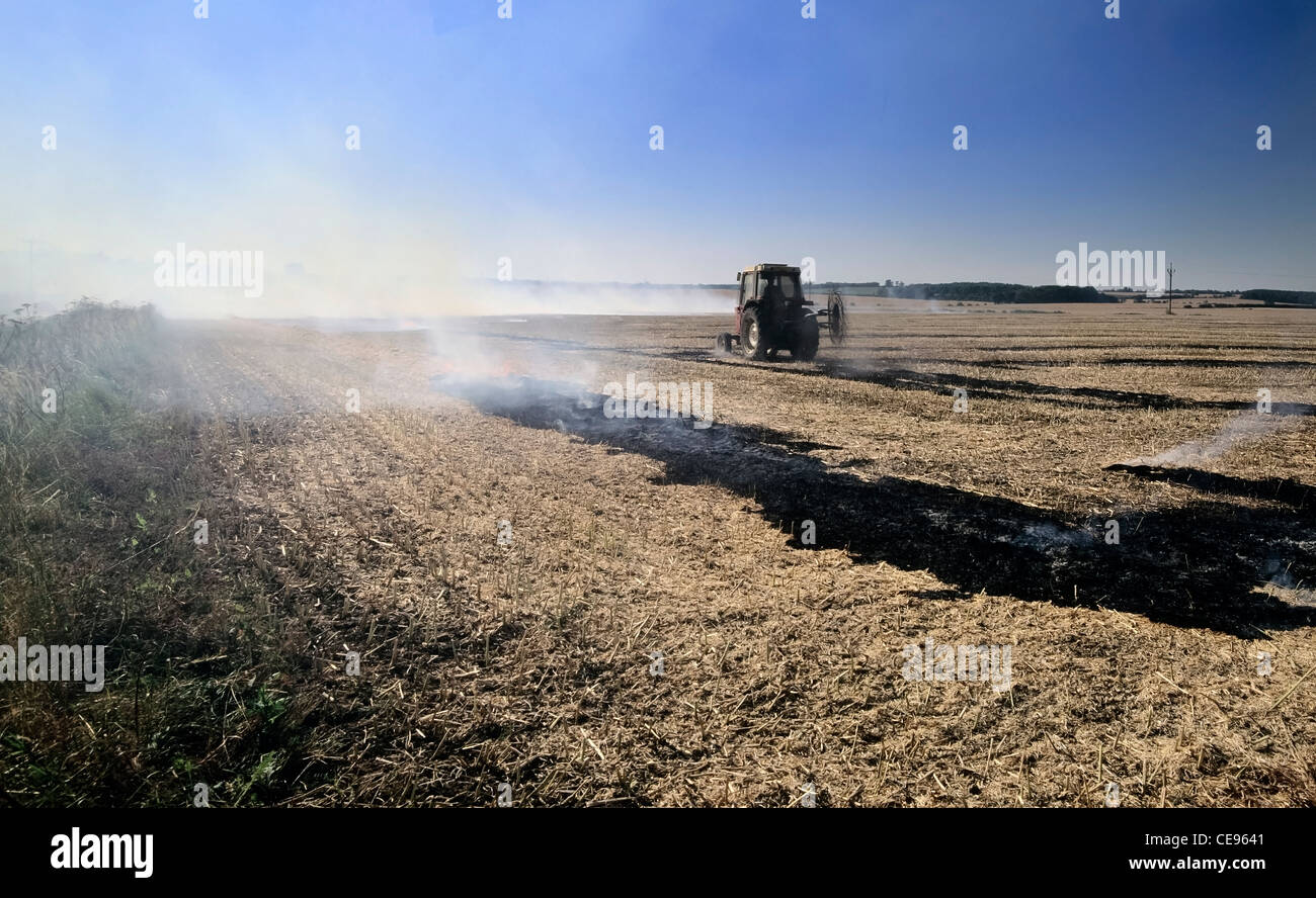Farmer burning stubble field hi-res stock photography and images - Alamy