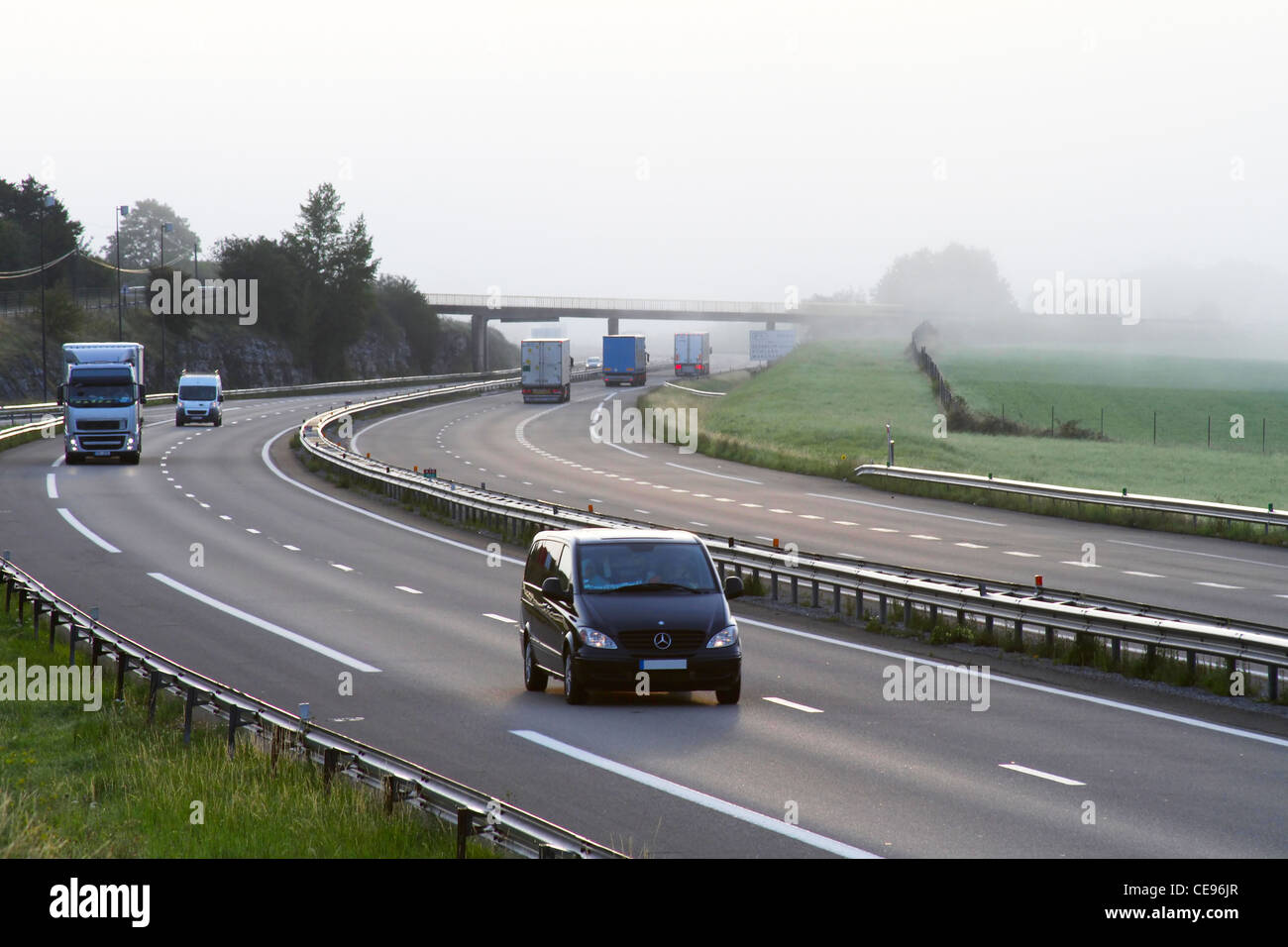 Cars on a highway in France Stock Photo - Alamy