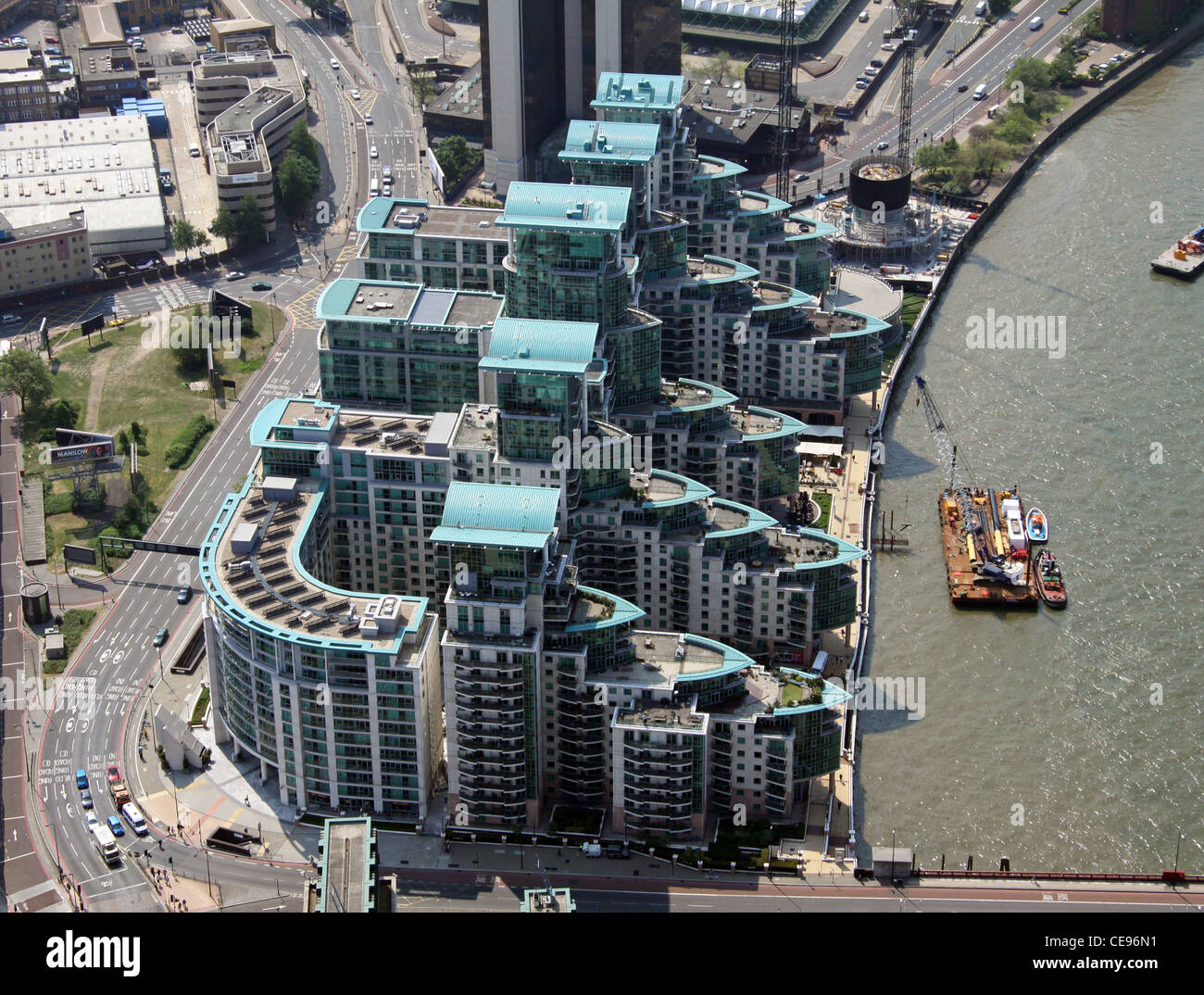 Aerial image of apartments at Vauxhall Cross, London SE11 Stock Photo ...
