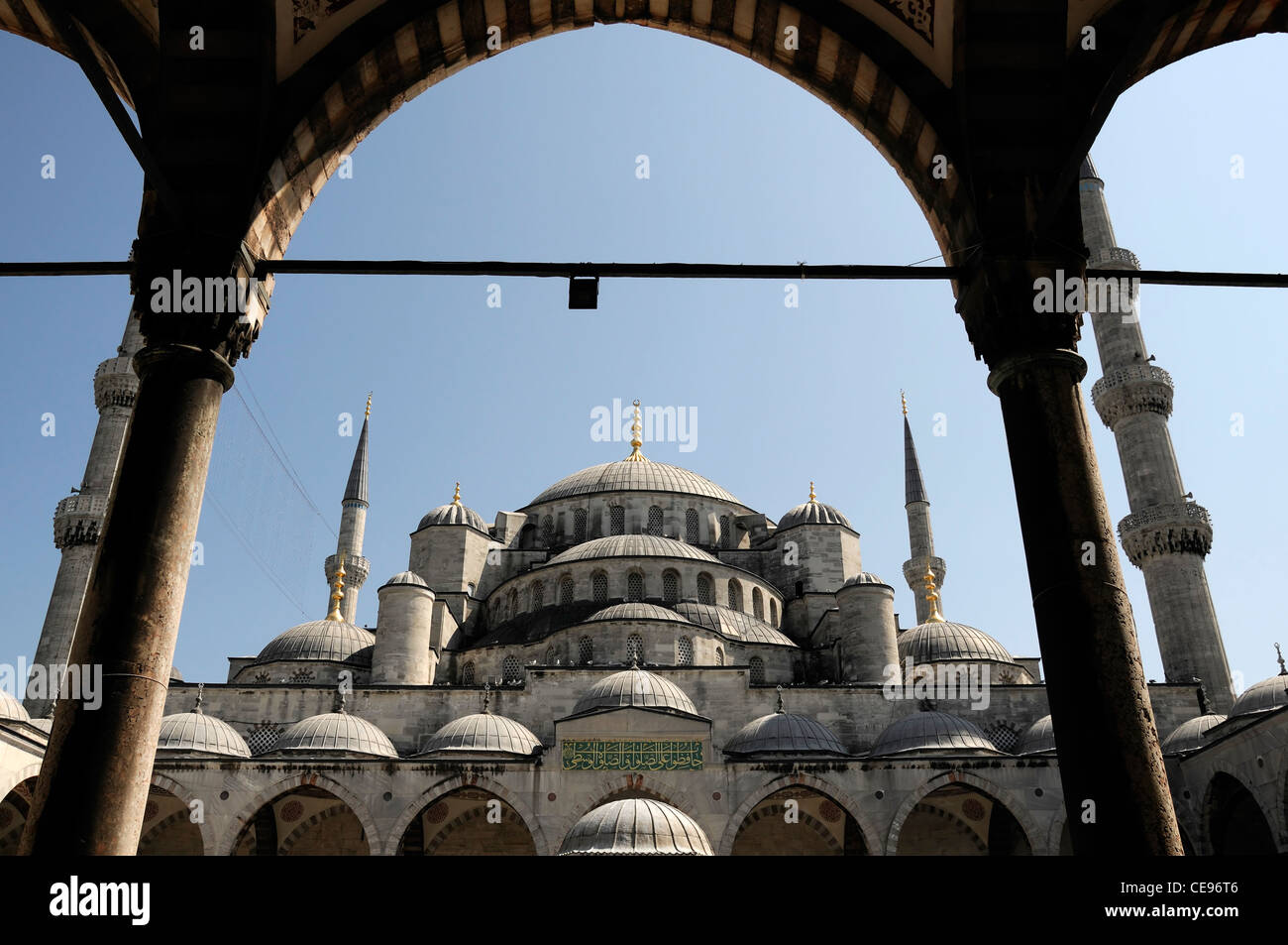 Blue Mosque Sultan Ahmed Mosque Istanbul Turkey ornate decorated domes ...