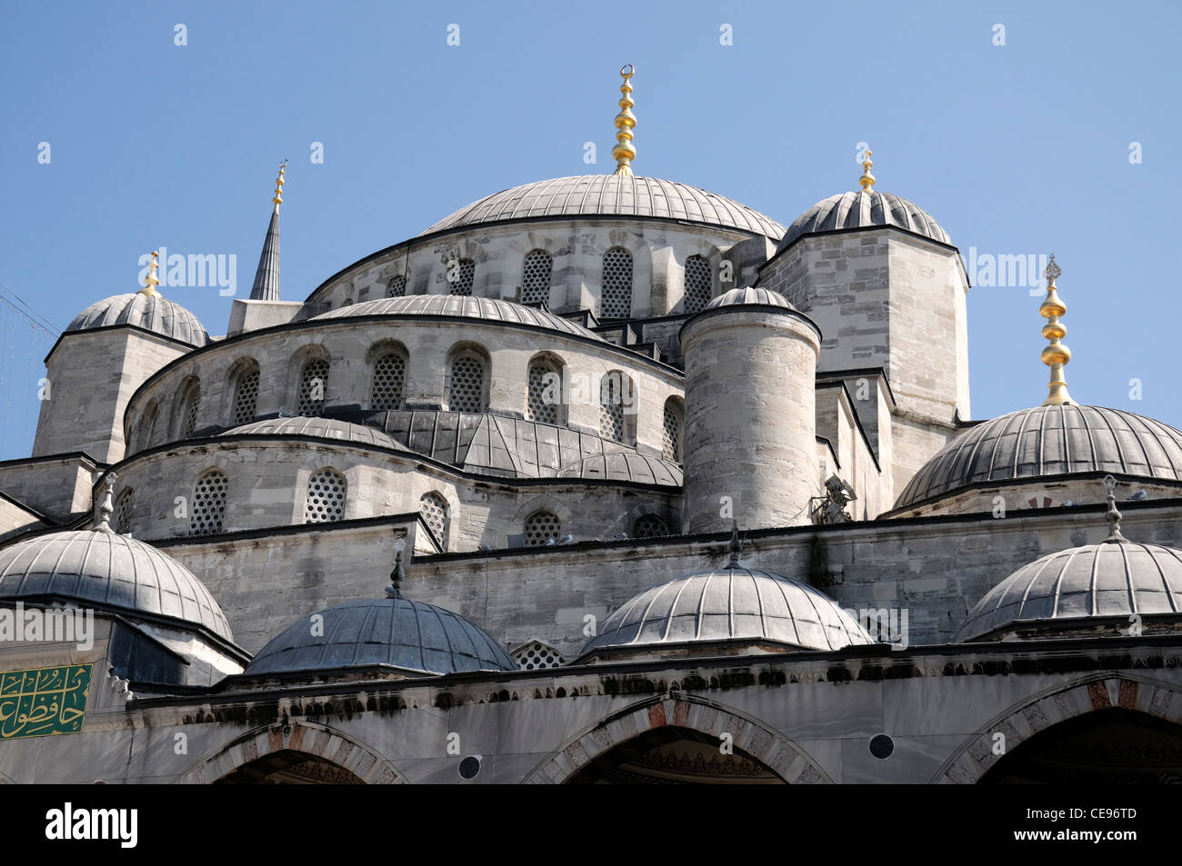 Blue Mosque Sultan Ahmed Mosque Istanbul Turkey ornate decorated domes ...