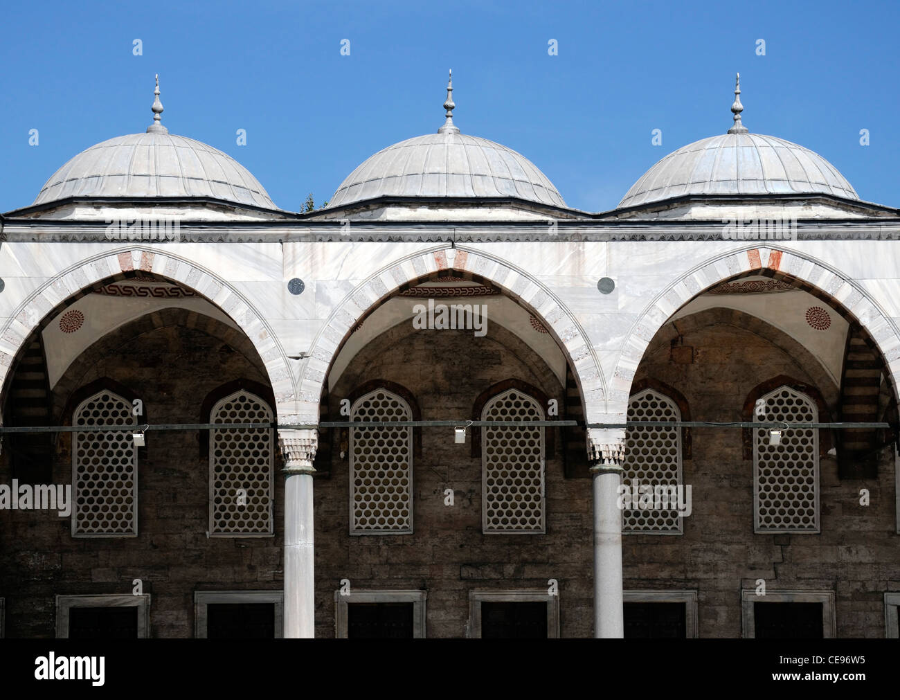 Blue Mosque Sultan Ahmed Mosque Istanbul Turkey ornate decorated domes ...