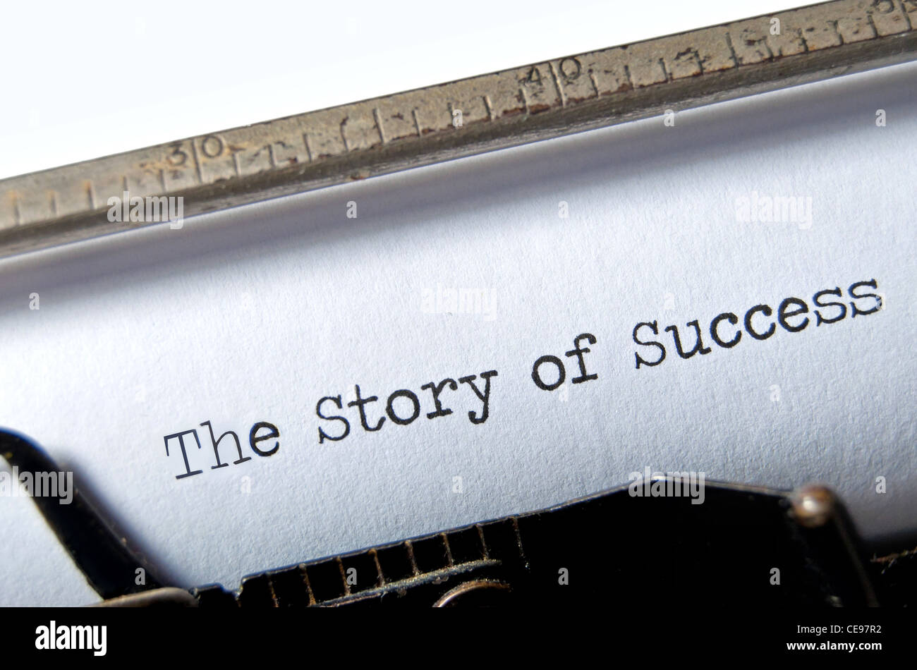 The typed title Story of Success on an old typewriter Stock Photo - Alamy