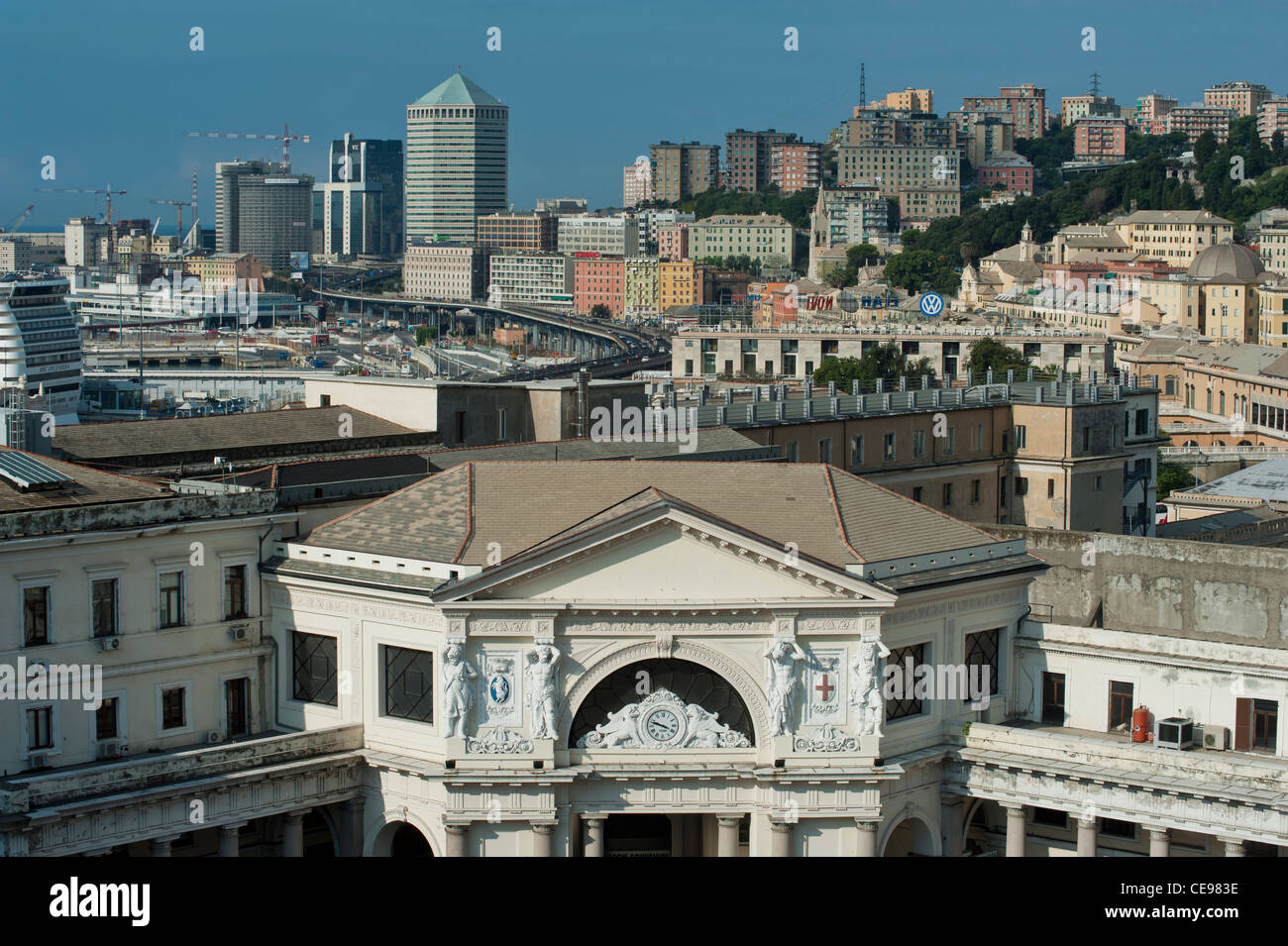 Skyline view of San Benigno. The modern business district of Genoa ...