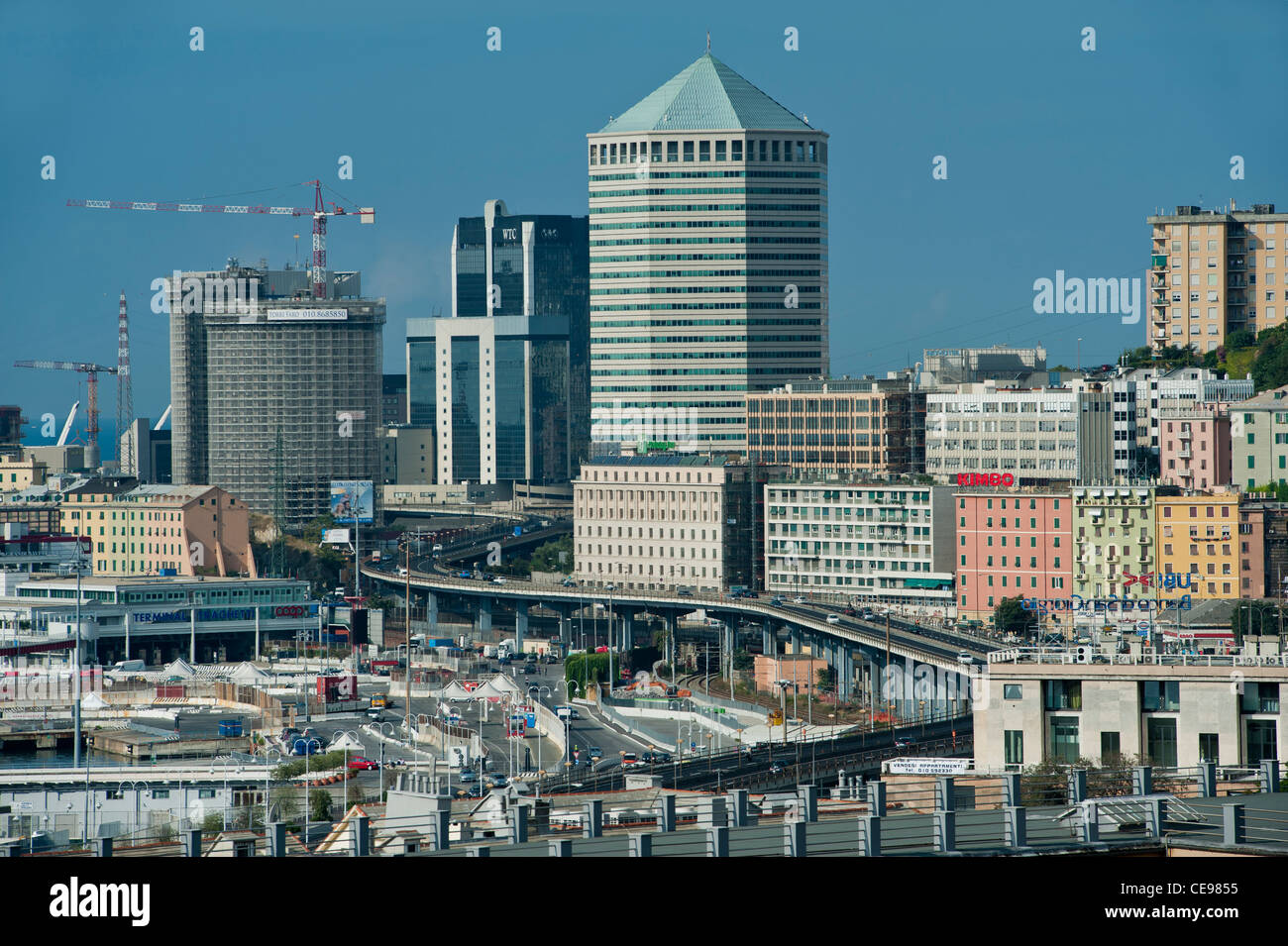 Skyline view of San Benigno. The modern business district of Genoa ...