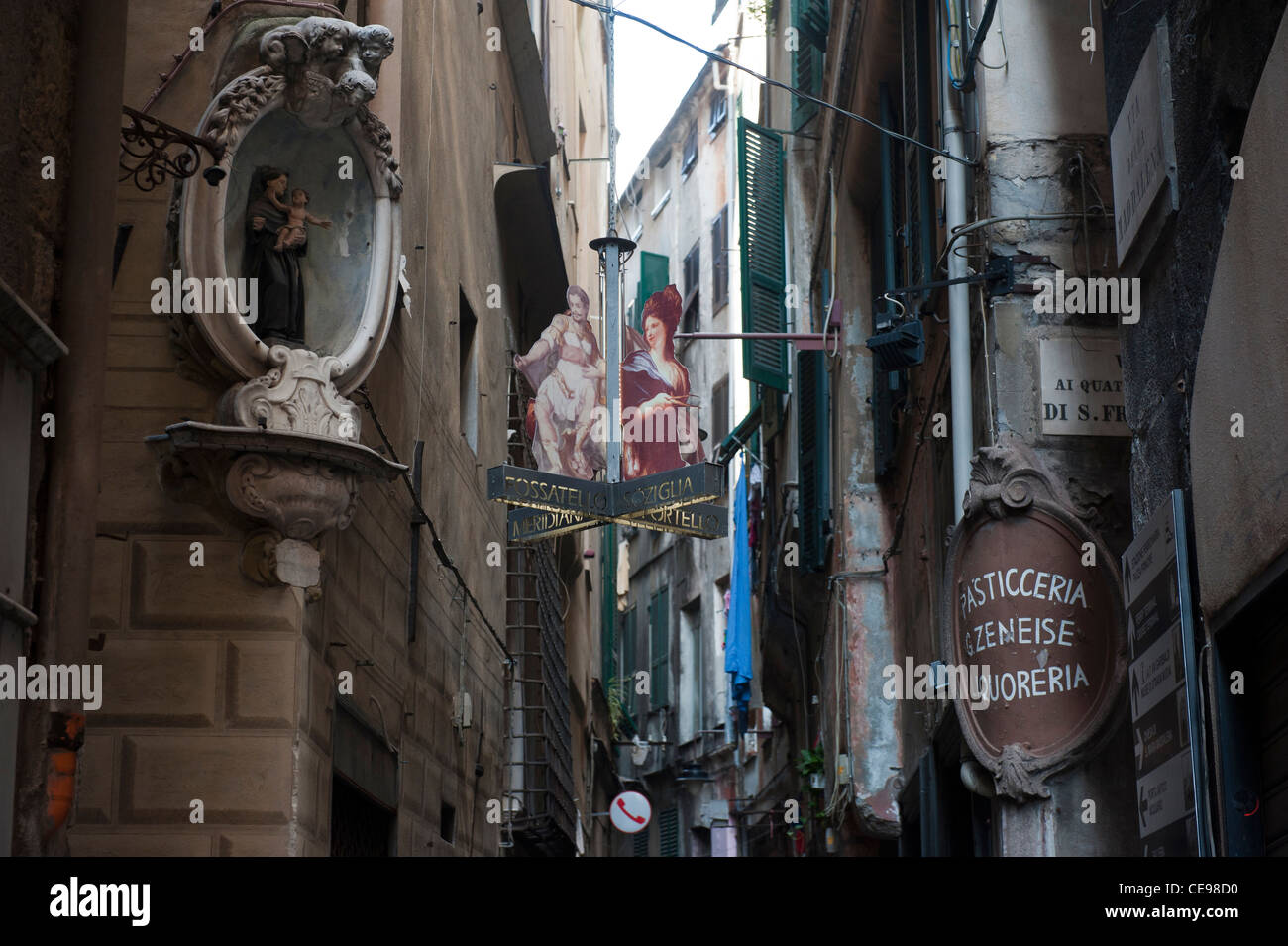 Via Della Maddalena.District of Maddalena. Old Town. Genoa (Italian ...
