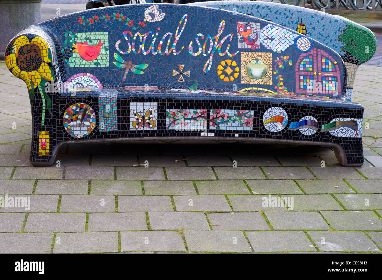 Netherlands,,Holland Avenue Willemsparkweg Amsterdam,Bench with Mosaic ...