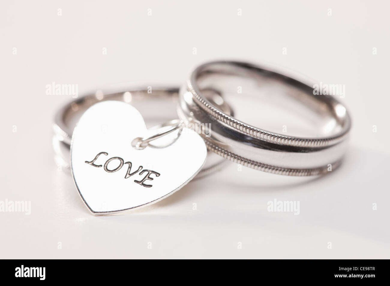 Studio shot of silver wedding rings Stock Photo - Alamy