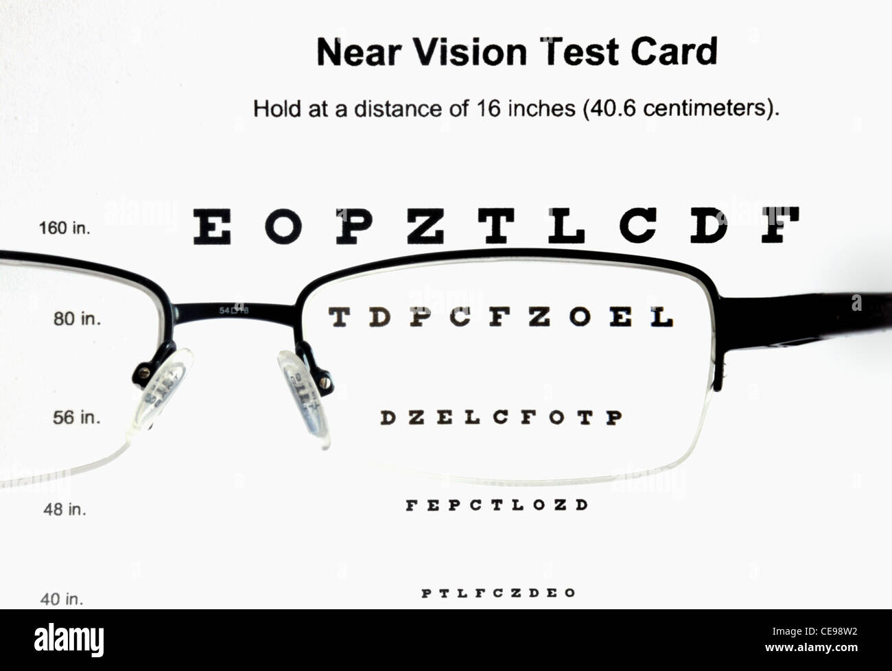Near vision Eye Test Stock Photo - Alamy