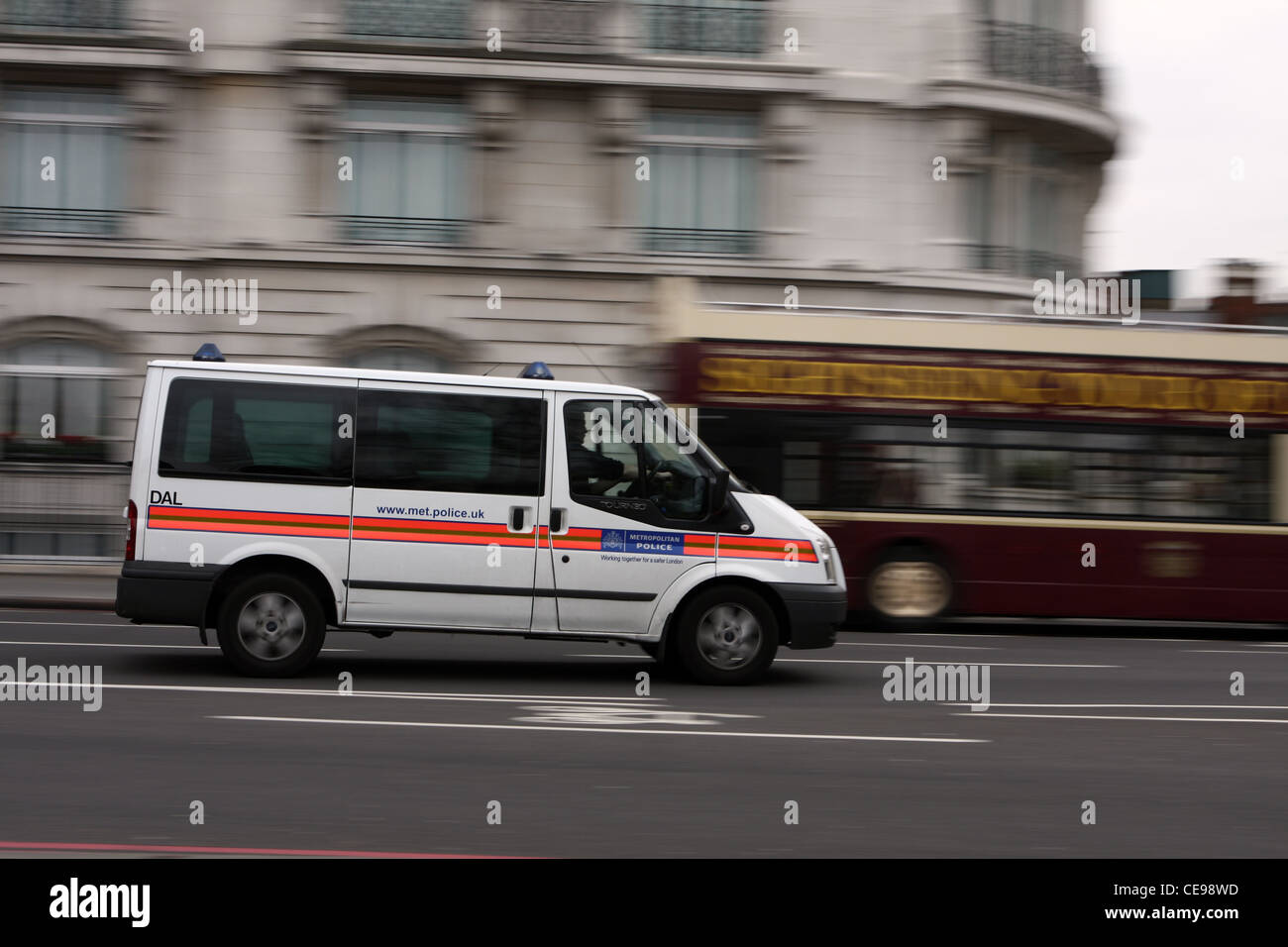 A police van traveling in London Stock Photo - Alamy