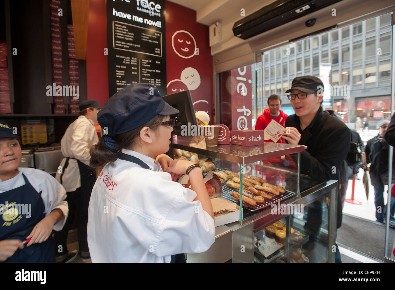 Newly opened Australian bakery chain, Pie Face, in New York Stock Photo ...