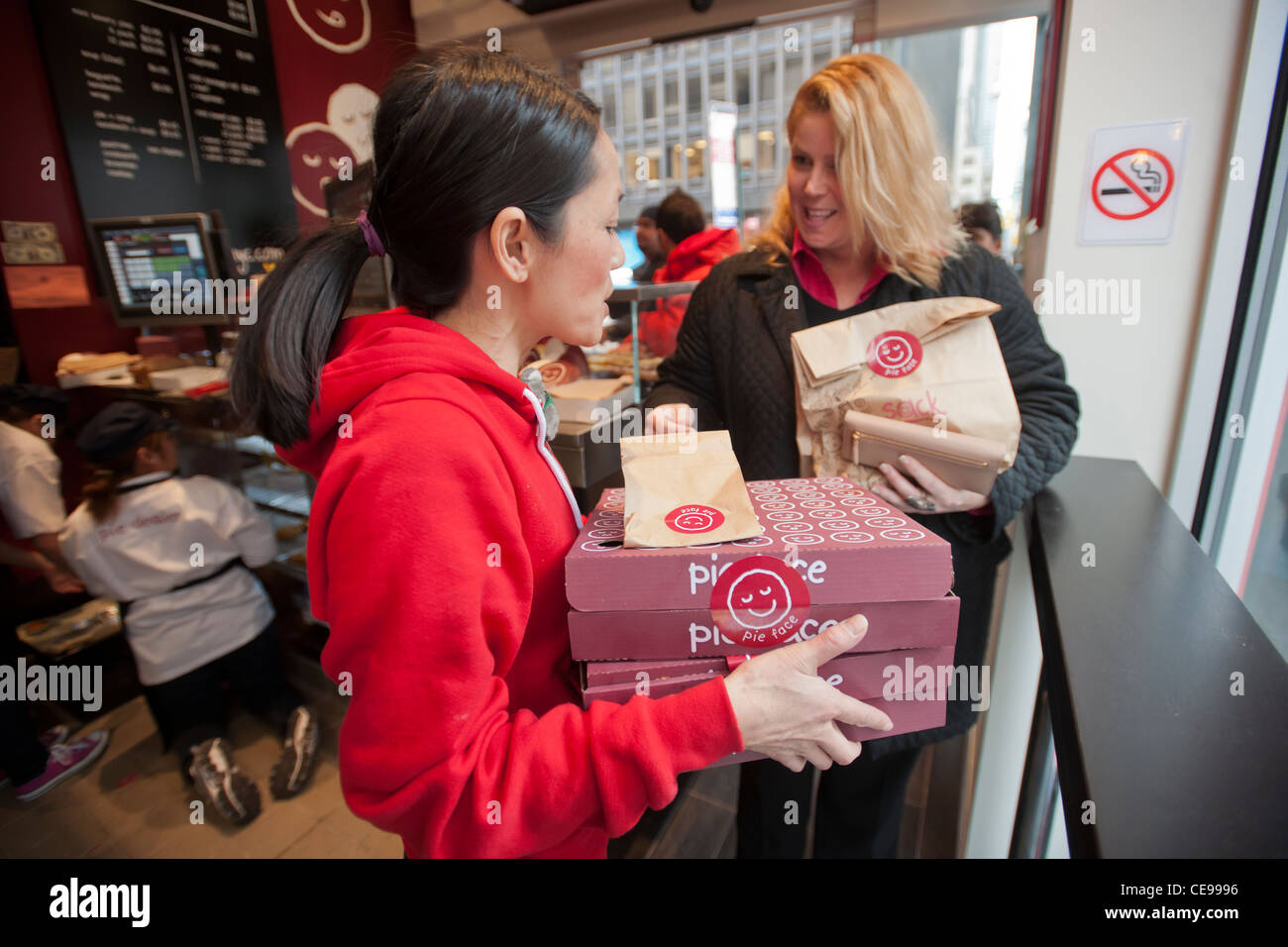 Newly opened Australian bakery chain, Pie Face, in New York Stock Photo ...