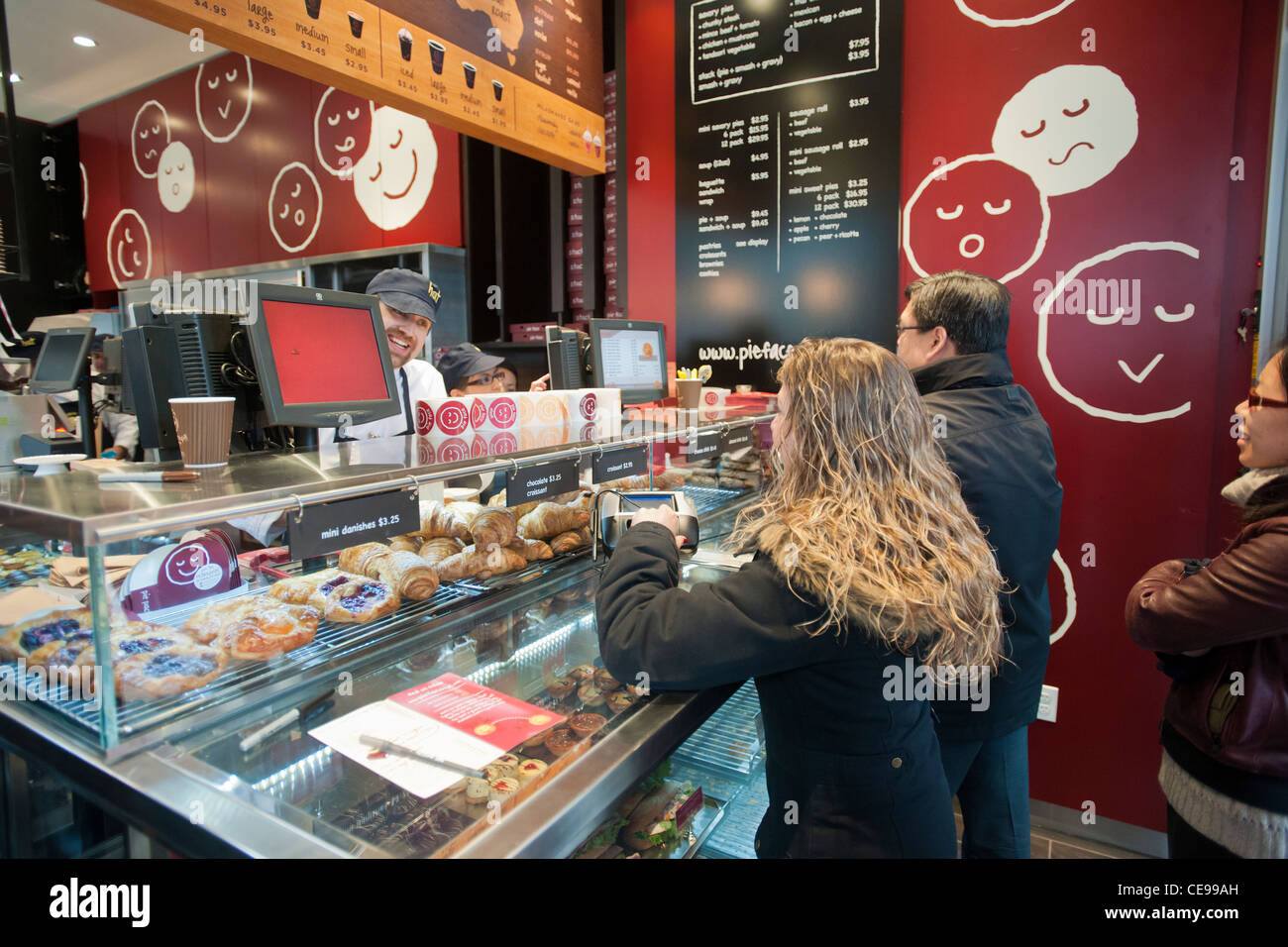 Newly opened Australian bakery chain, Pie Face, in New York Stock Photo ...