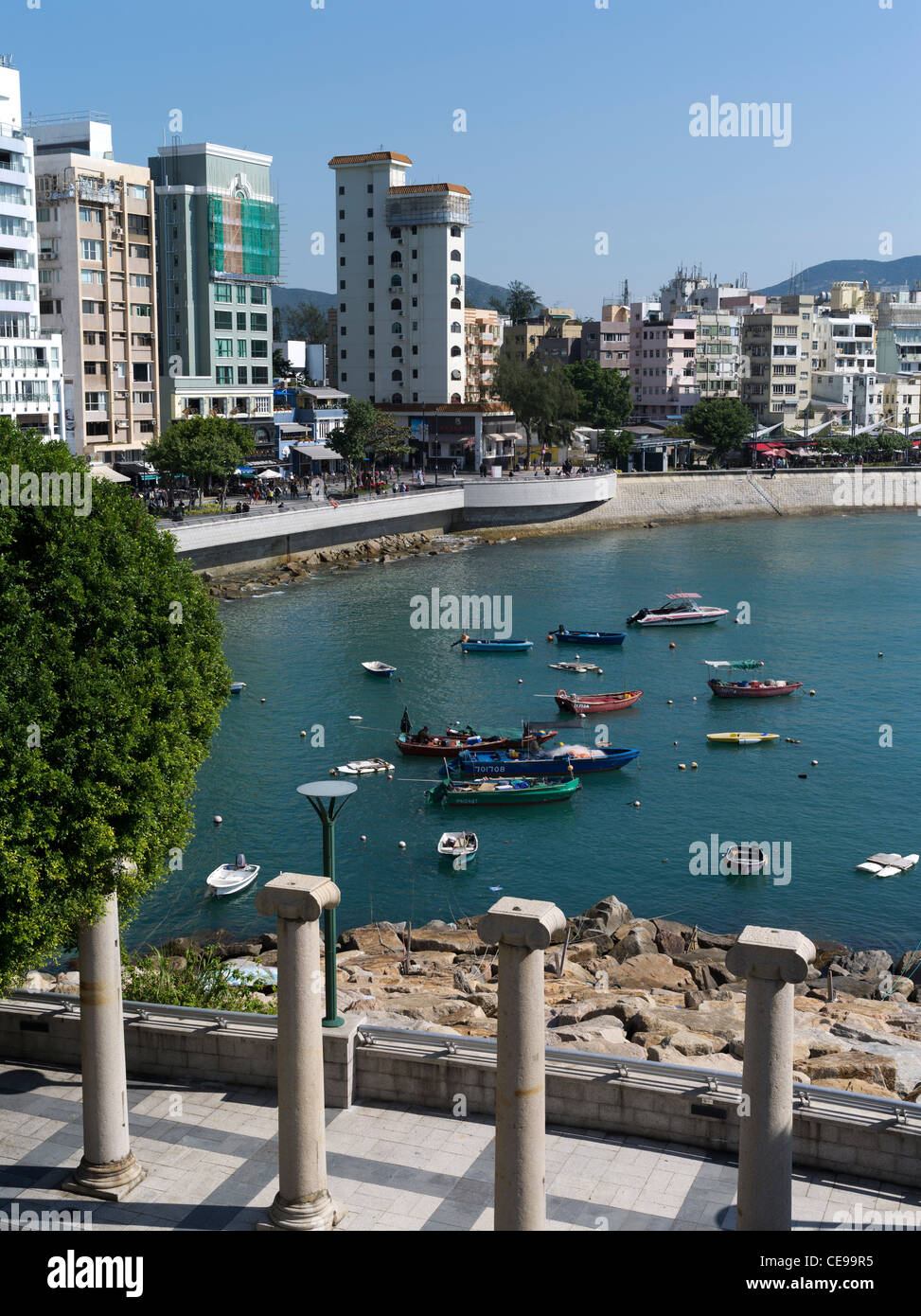 dh STANLEY HONG KONG Stanley Bay promenade sampan and small motor boats ...