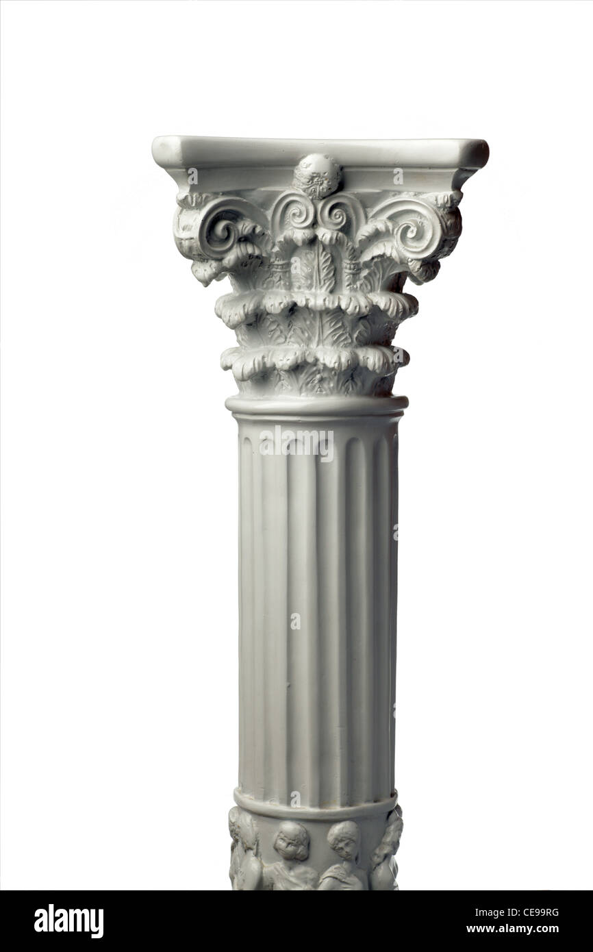 Single greek column isolated on white Stock Photo - Alamy