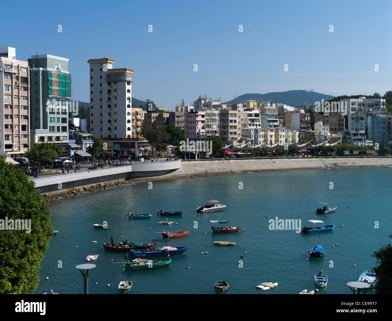 dh STANLEY HONG KONG Stanley Bay promenade sampan and small motor boats ...