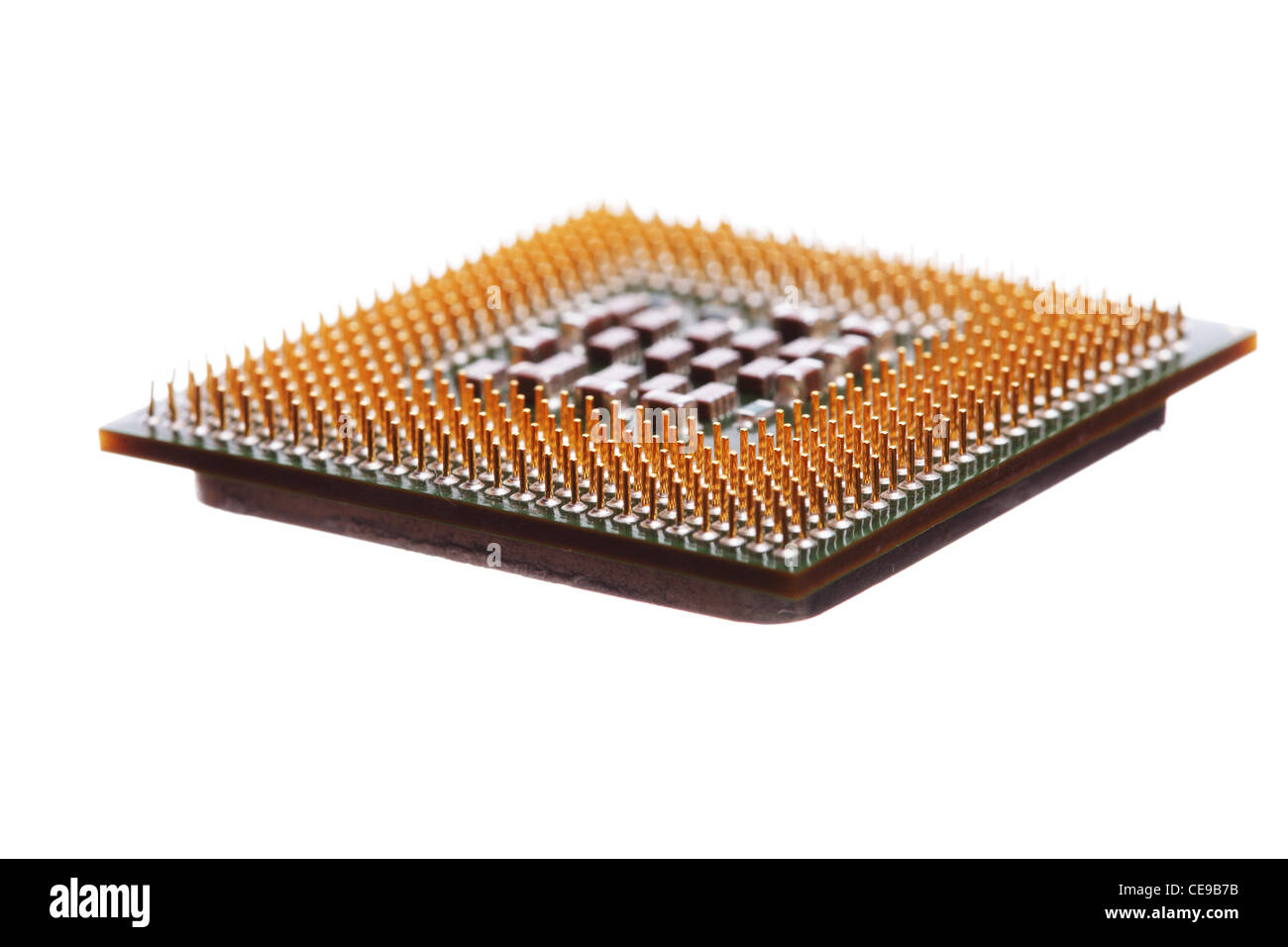 Computer engineering Microprocessor processor isolated on white ...