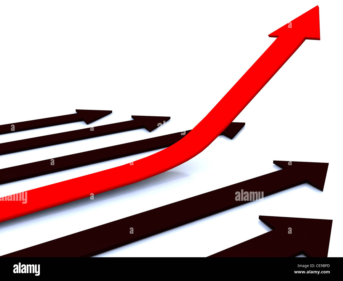 red arrow rising up Stock Photo - Alamy
