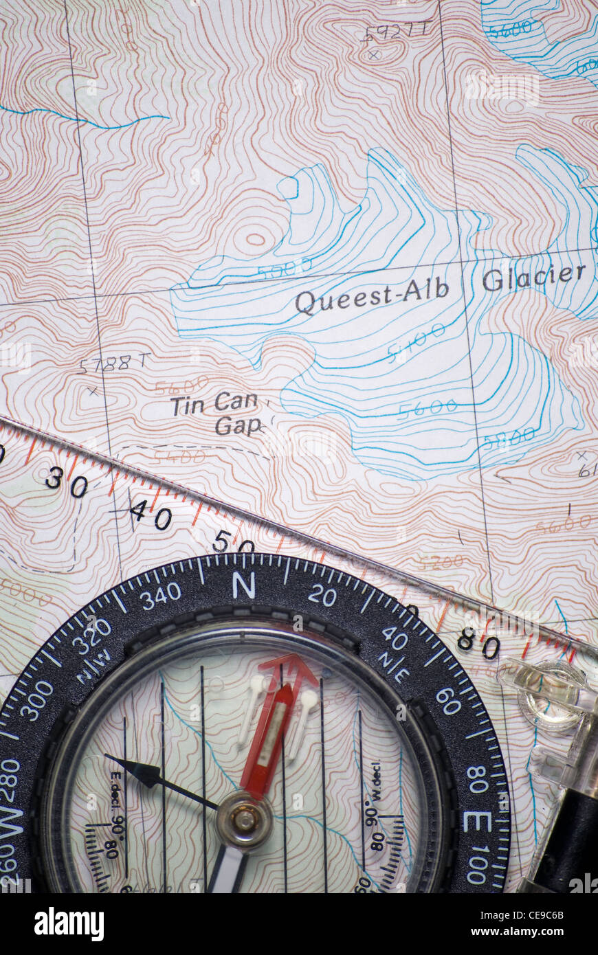 A compass and map Stock Photo - Alamy