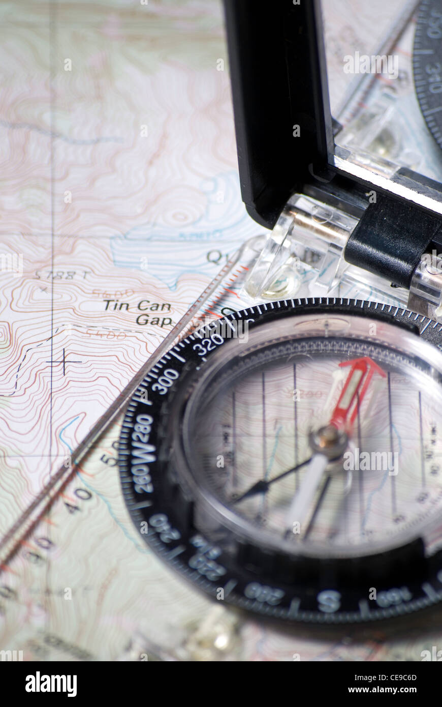 A compass and map Stock Photo - Alamy