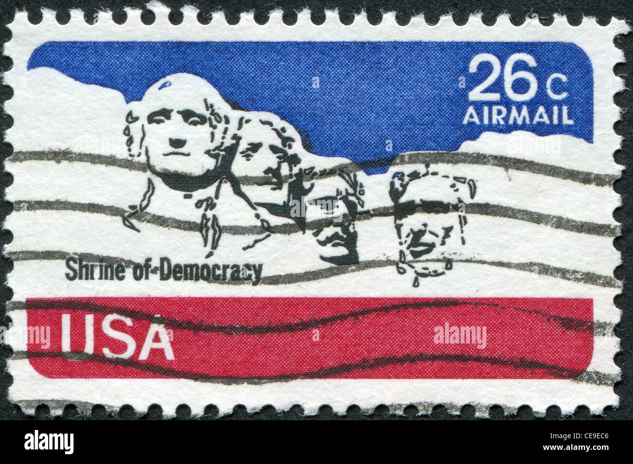 USA - CIRCA 1974: A stamp printed in the USA, shows the Mount Rushmore ...