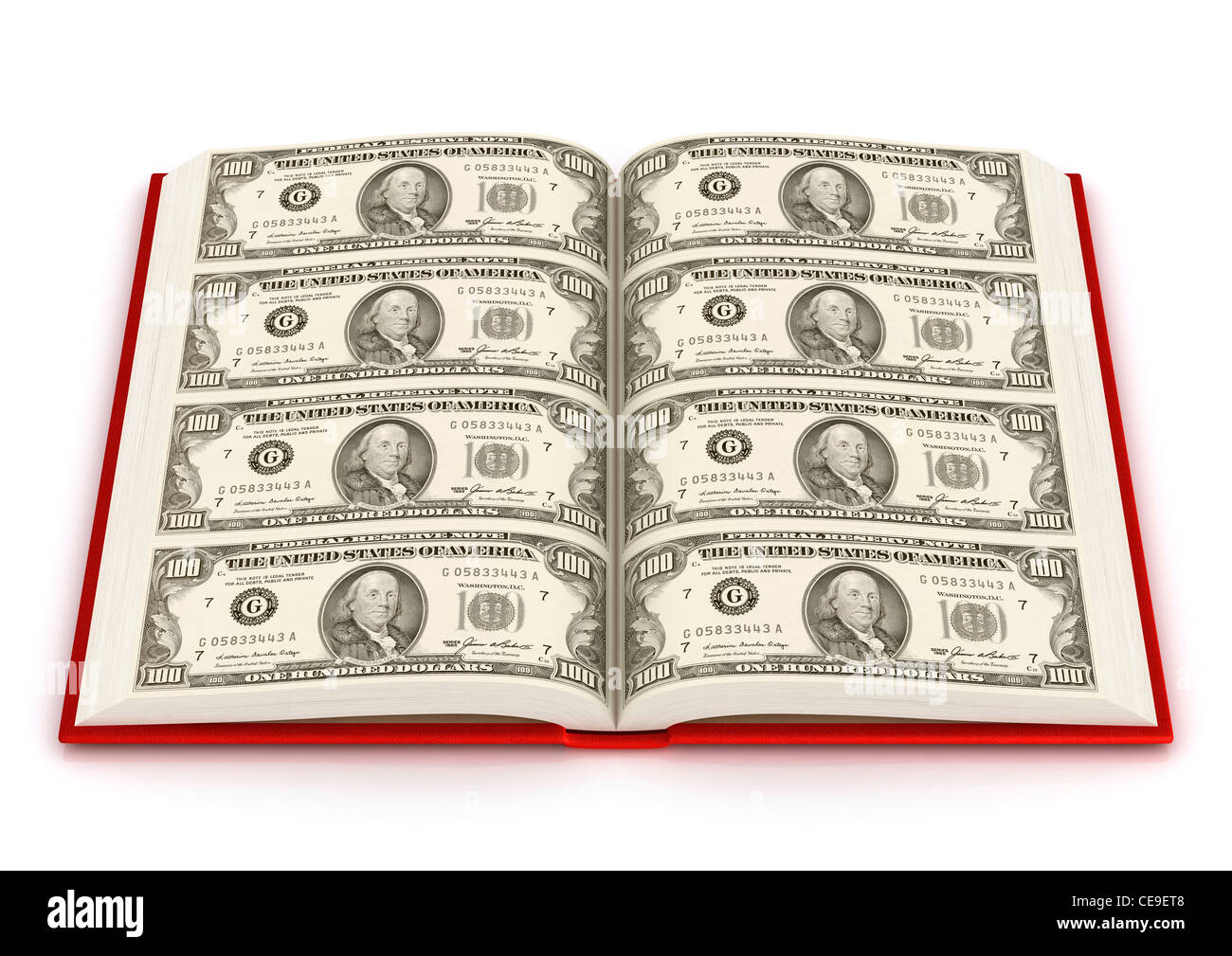 red book with dollar pages Stock Photo - Alamy