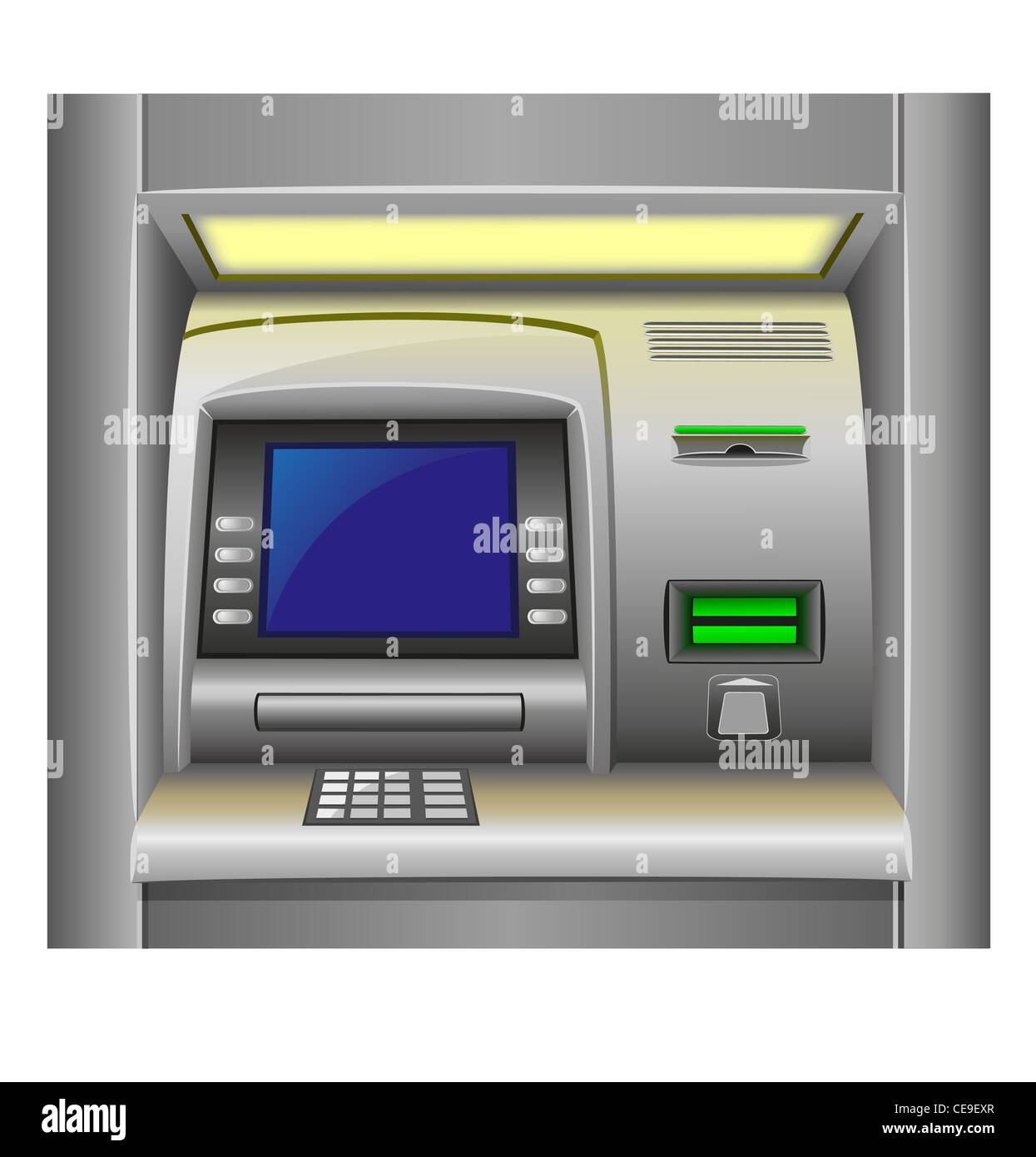 atm vector illustration isolated on white background Stock Photo - Alamy