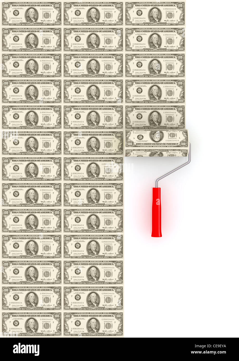 Dollar money paint roller hi-res stock photography and images - Alamy