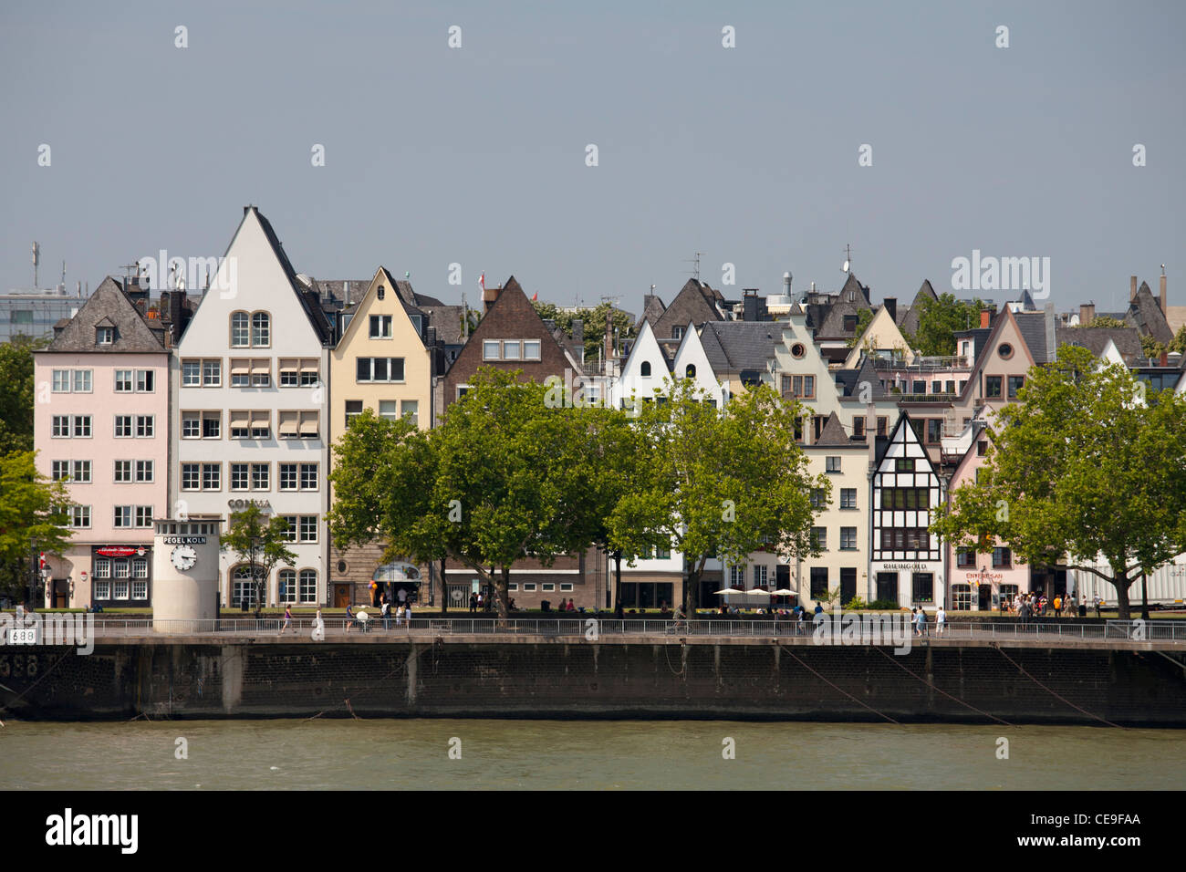 Old town at the Rhine river, Cologne, Rhineland, North Rhine-Westphalia ...
