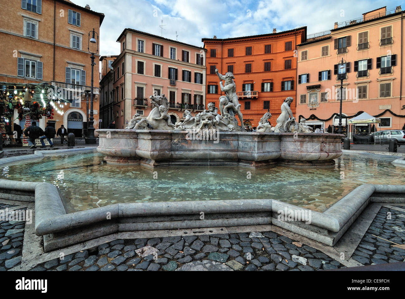 italia italy italie roma rome piazza navona fontana di nettuno neptune ...