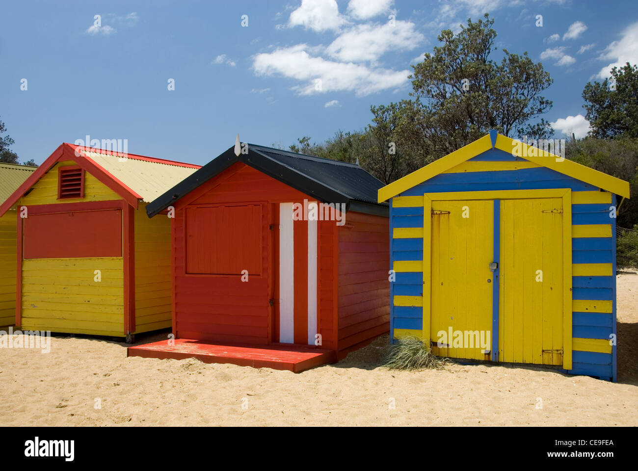 Beach Huts on Brighton Beach, Melbourne, Victoria, Australia Stock ...