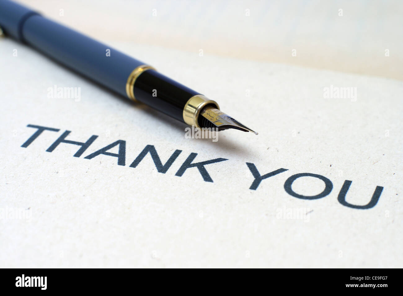 Thank You written statement Stock Photo - Alamy