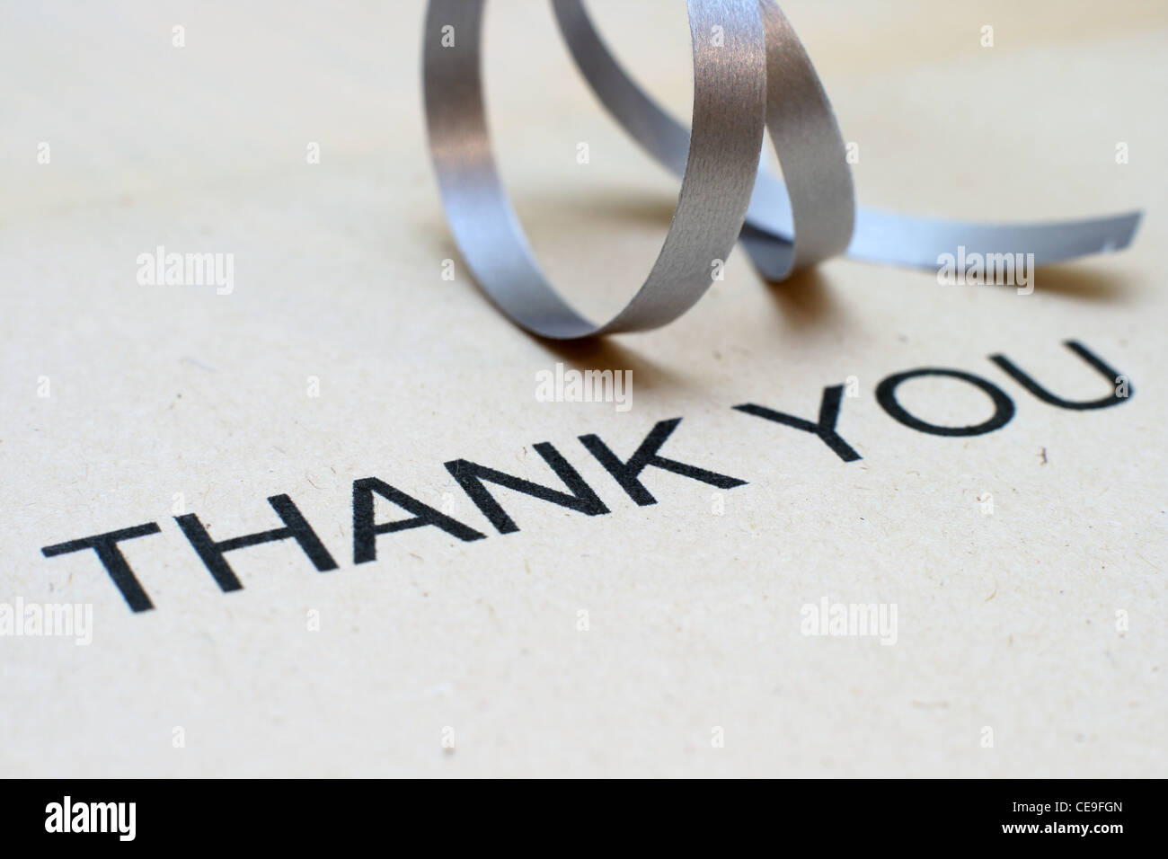 Thank You written statement Stock Photo - Alamy