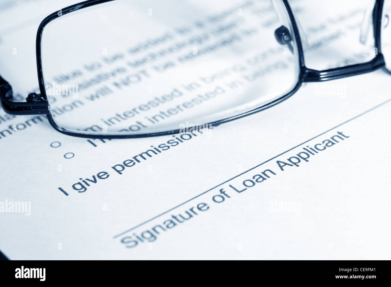 signature of loan applicant Stock Photo - Alamy