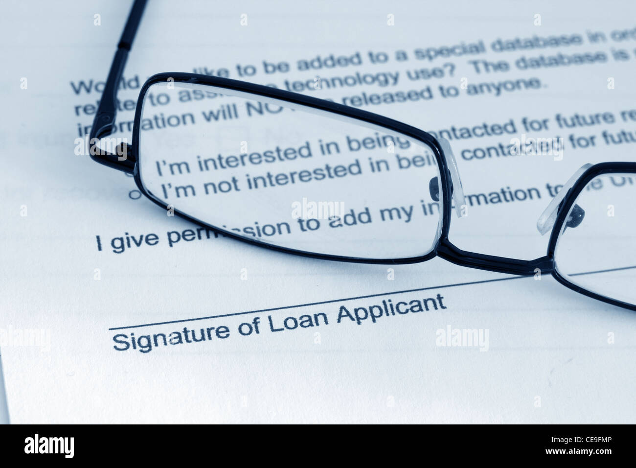 signature of loan applicant Stock Photo - Alamy