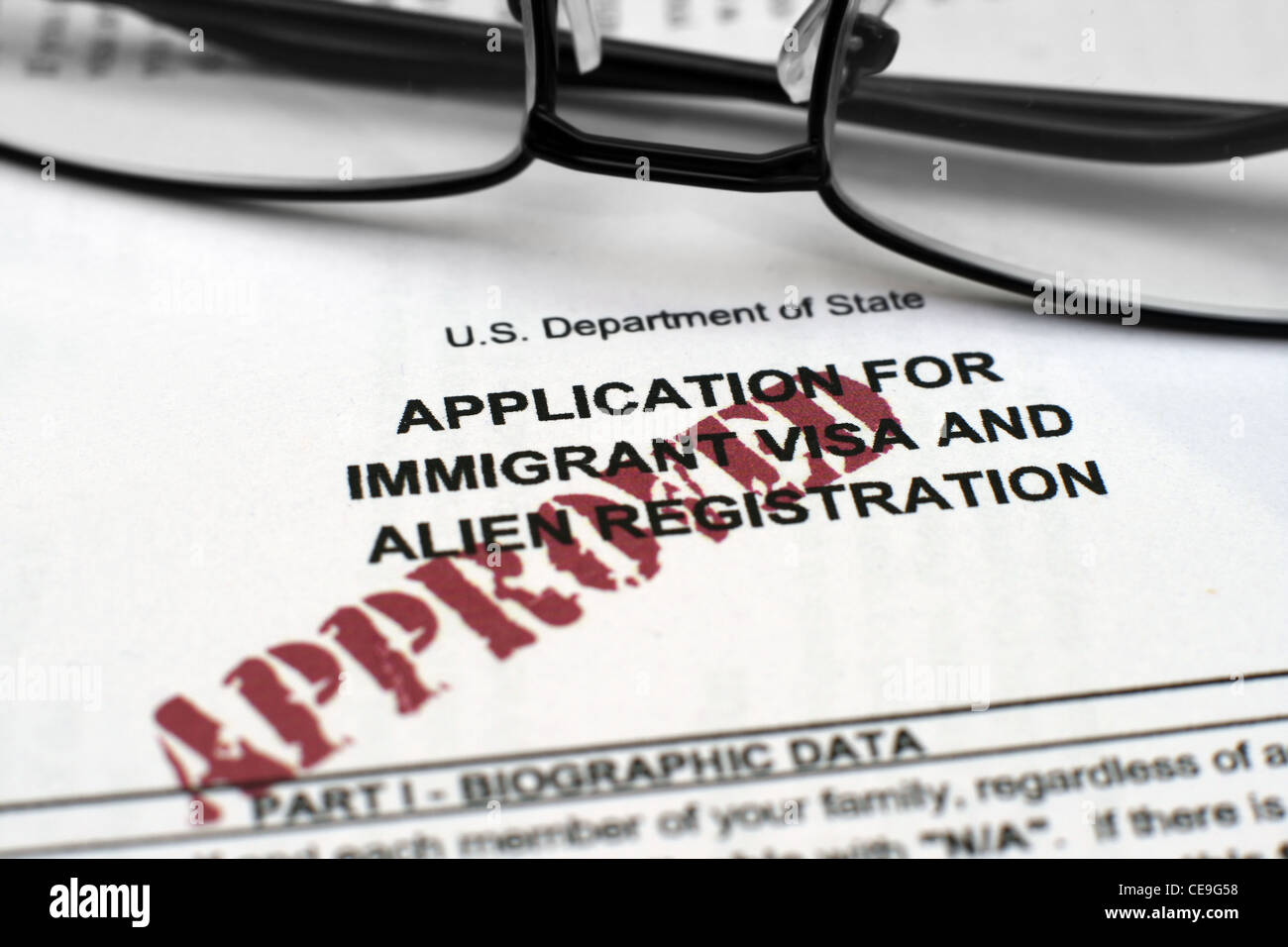 Immigrant visa application approved concept Stock Photo - Alamy