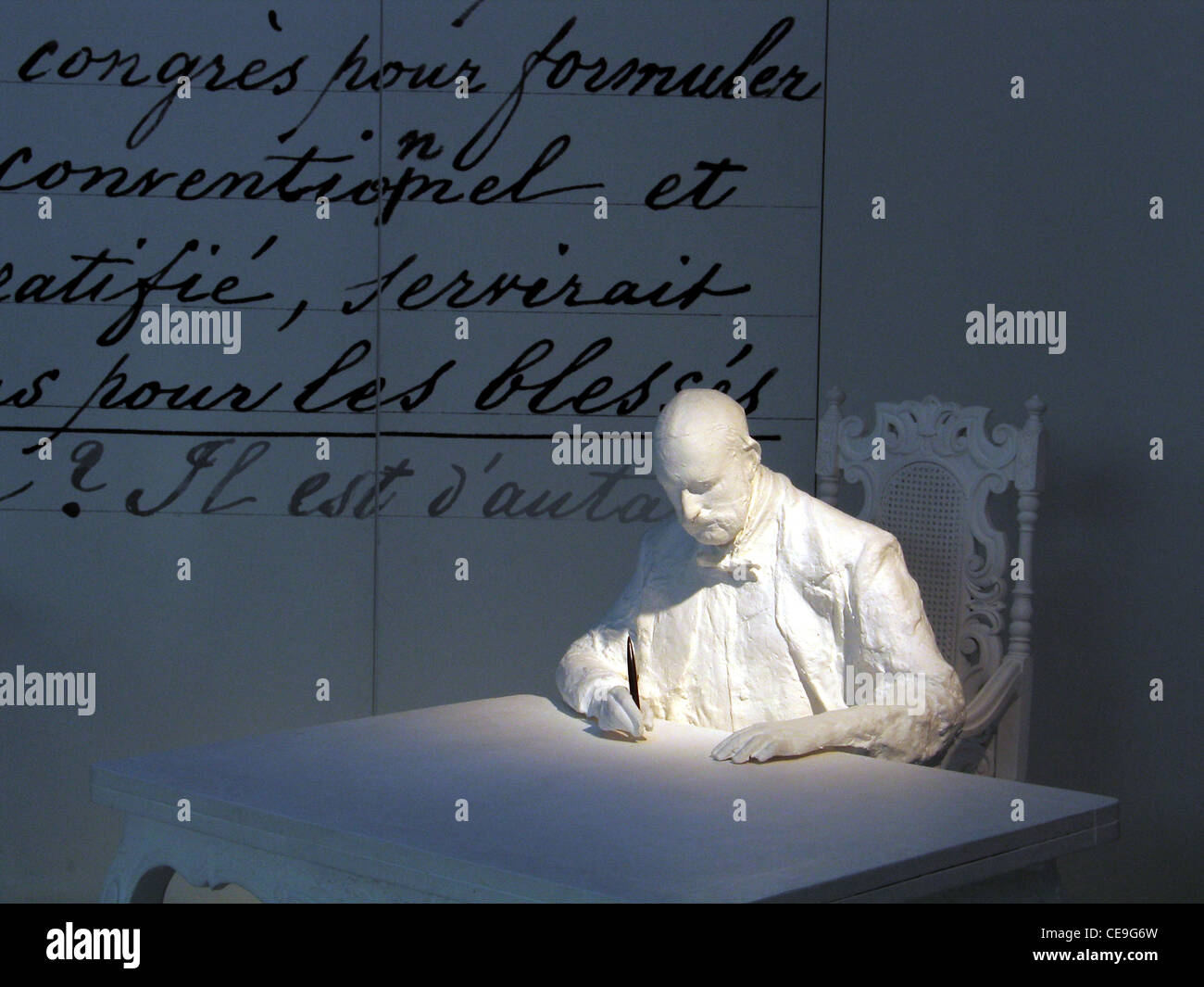 Statue of Jean Henry Dunant 1828 1910 Swiss philanthropist and Nobel ...