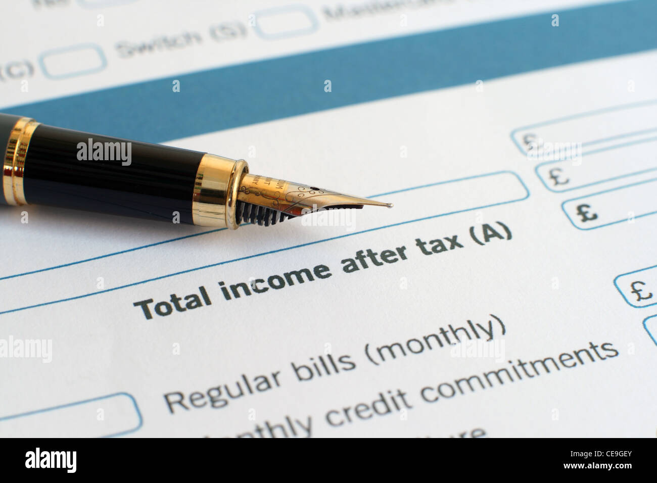 mortgage loan income tax credit card Stock Photo - Alamy