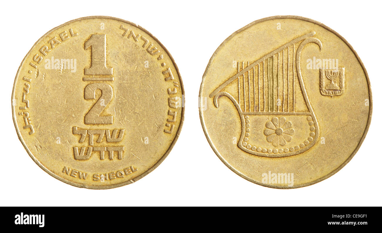 Half sheqel coin isolated over white background Stock Photo - Alamy