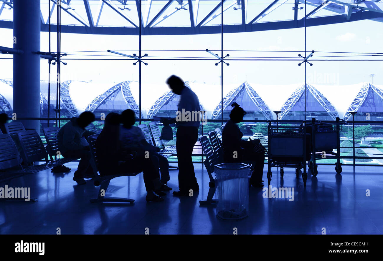 Passengers boarding modern blue hi-res stock photography and images - Alamy