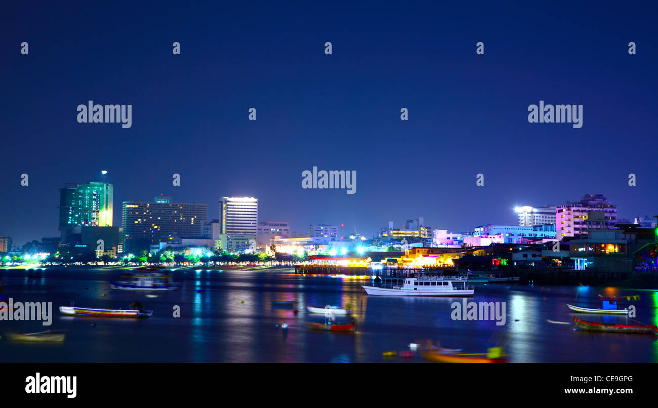 Night view of the Pattaya city, Thailand Stock Photo - Alamy