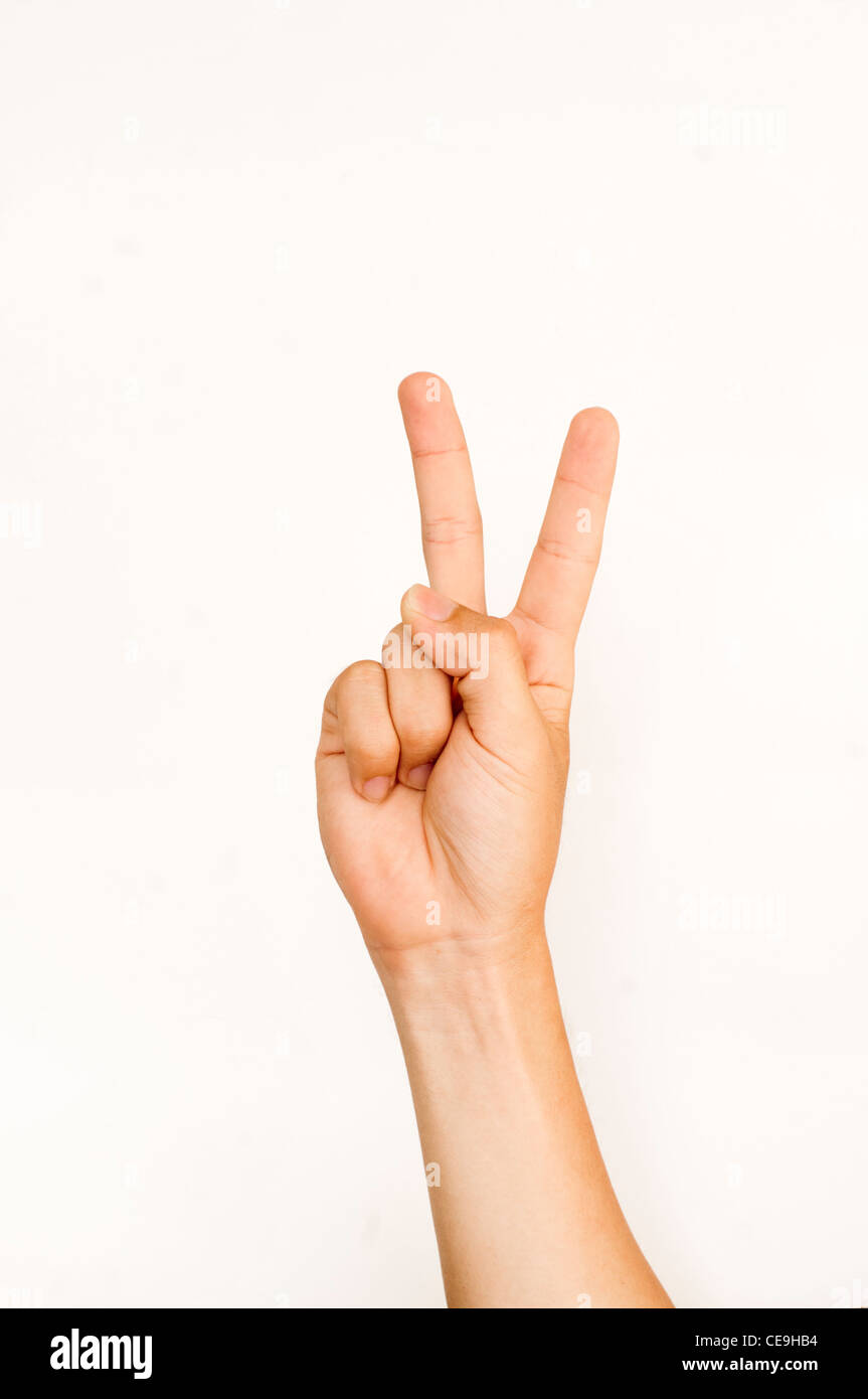 Hand peace sign hi-res stock photography and images - Alamy