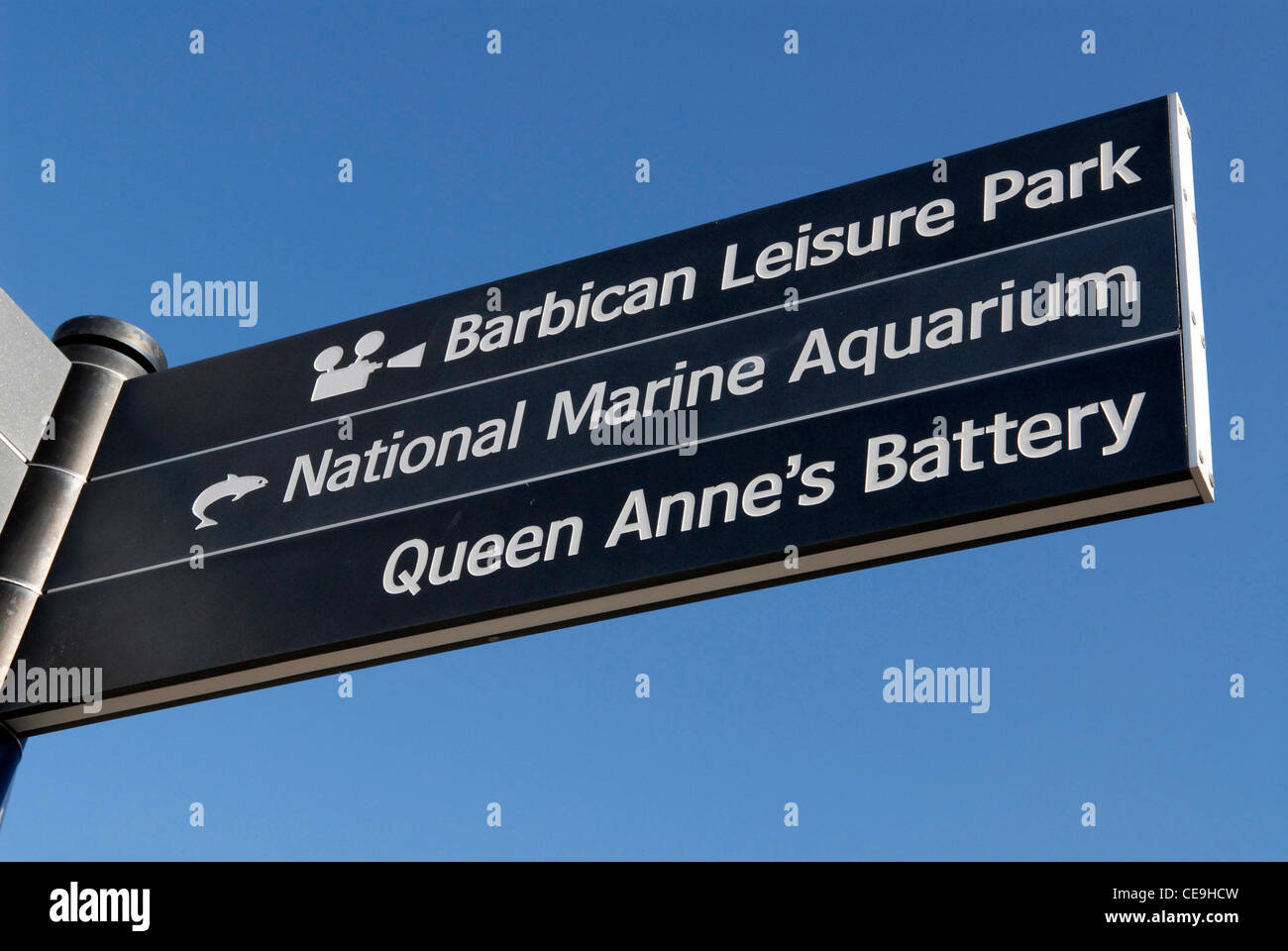 Sign on the Barbican Plymouth UK Stock Photo - Alamy
