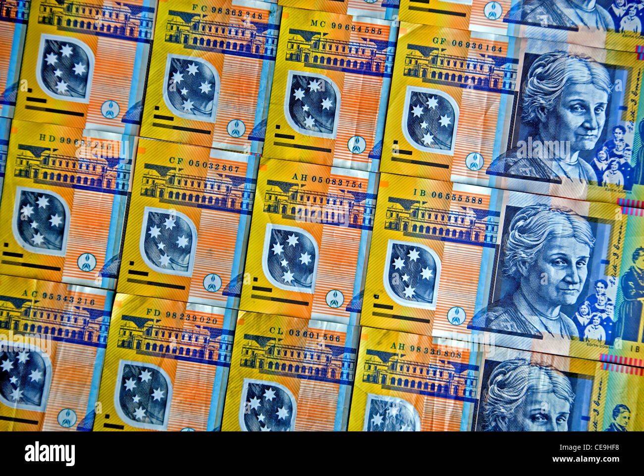 Australian Fifty Dollar Notes, featuring the portrait of Dame Enid ...