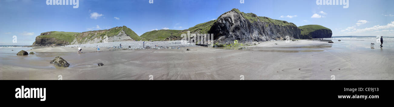 Druidstone beach panorama, Pembrokeshire, Wales Stock Photo - Alamy