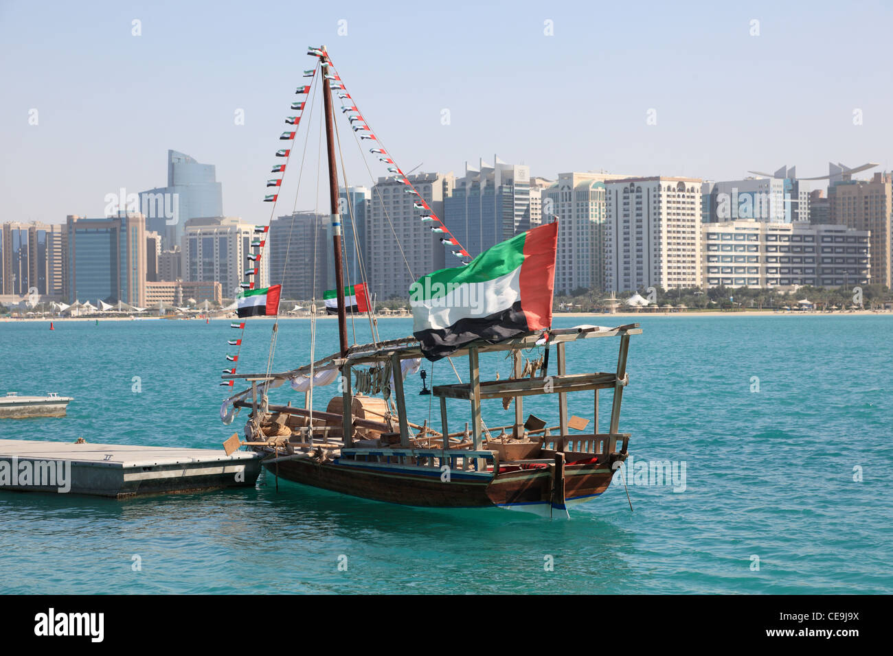 Traditional Arabic Dhow in Abu Dhabi, United Arab Emirates Stock Photo ...