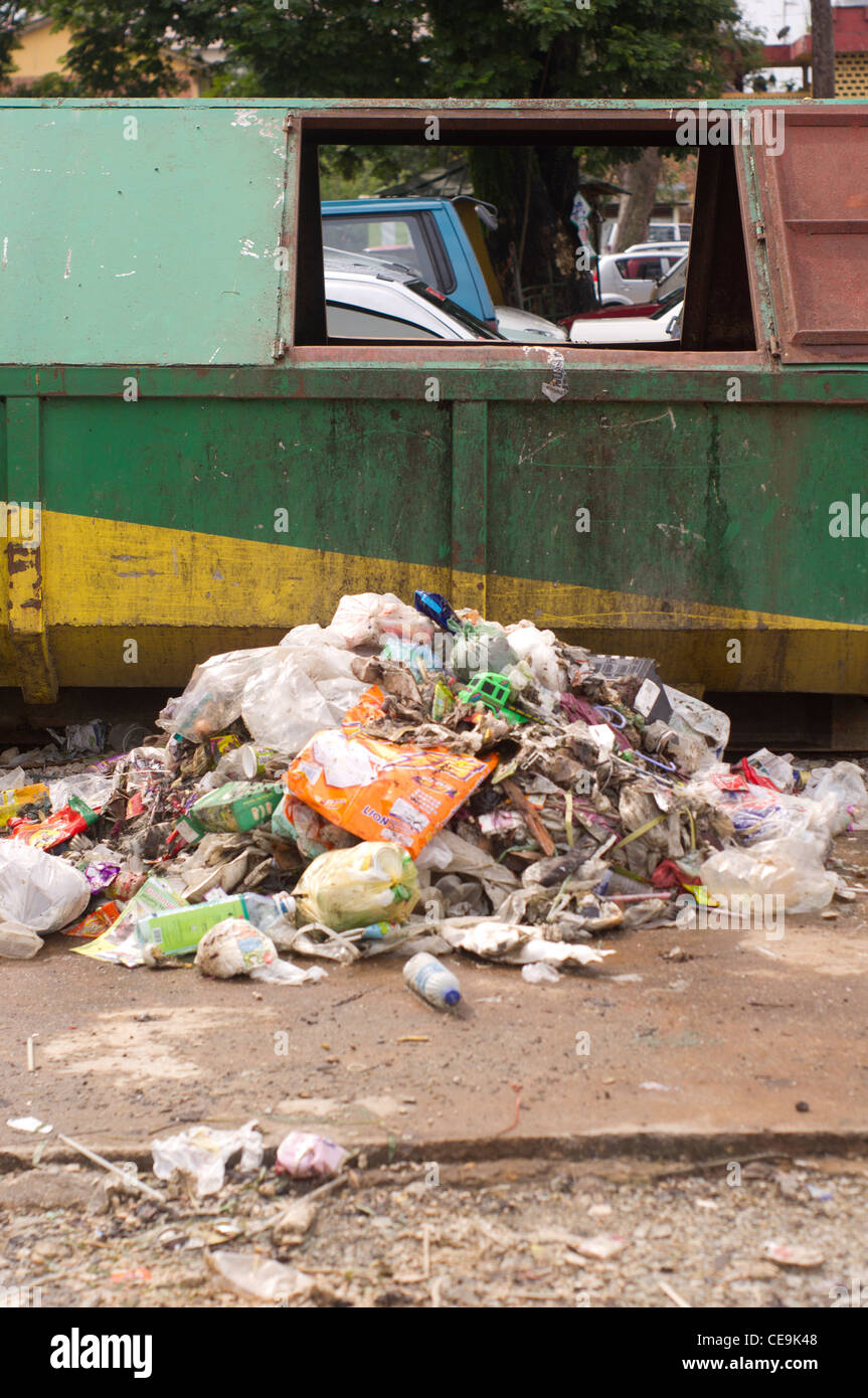 trash or rubbish are littering around, photo is taken at kota bharu of ...