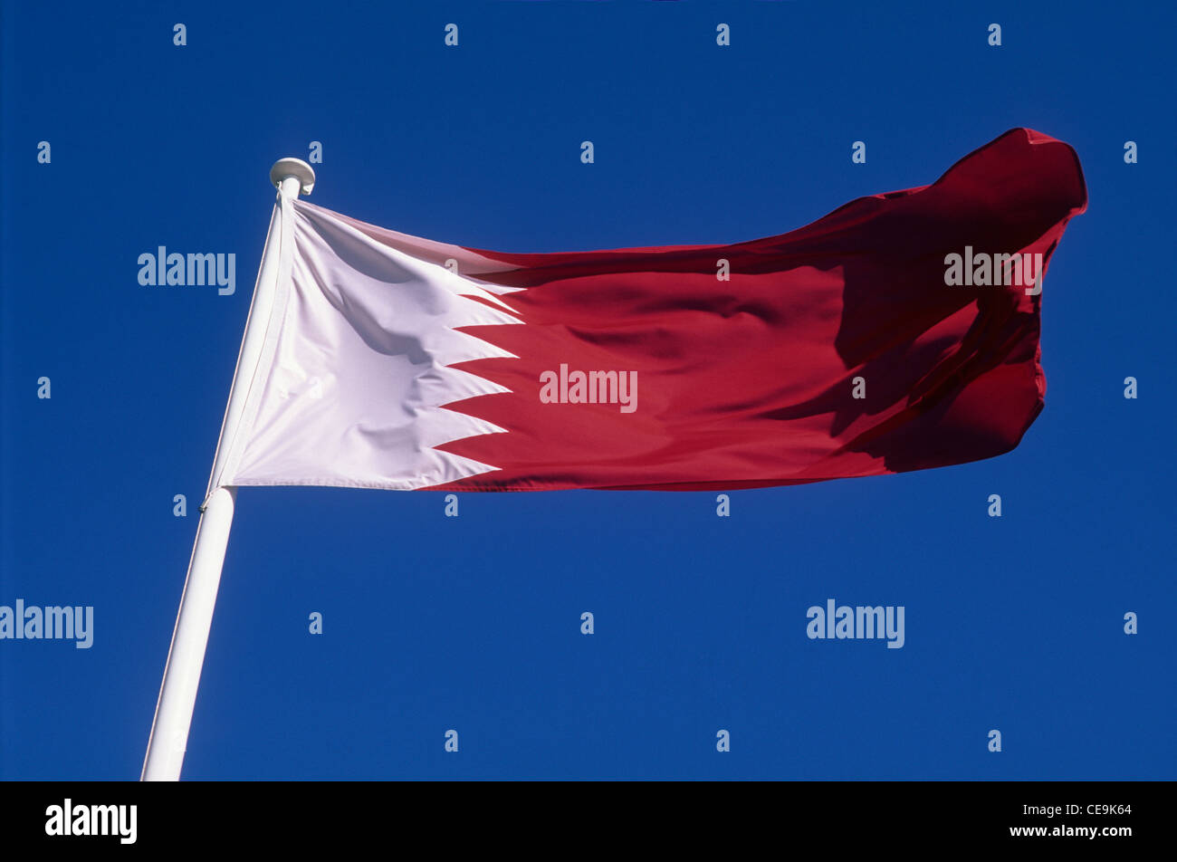 National flag of Bahrain Stock Photo - Alamy