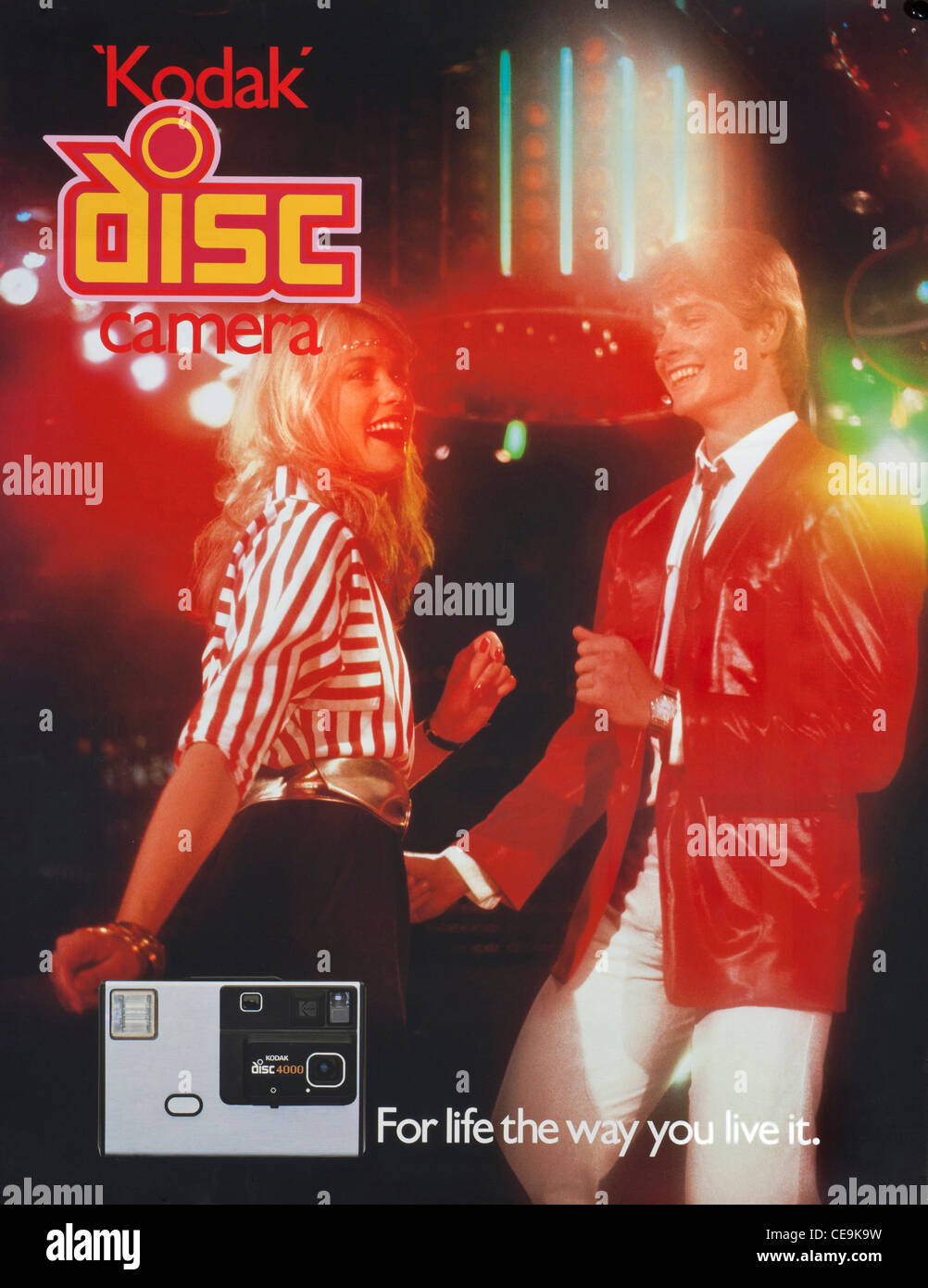 1980s Kodak Advertising Disc camera poster couple disco dancing ...