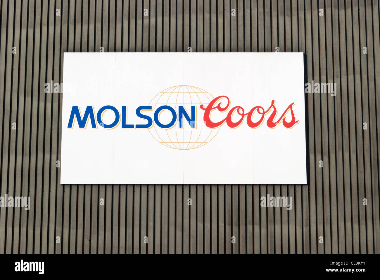 Molson Coors sign on side of brewery in Burton on Trent, Staffordshire ...